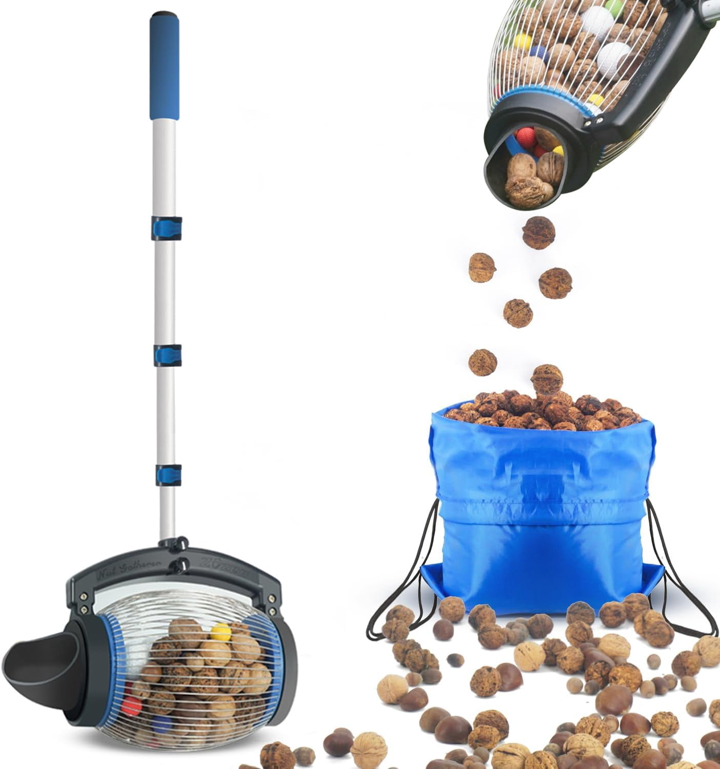 Nut Gatherer, Walnut Picker Upper Roller, Pinecone Picker Upper ...