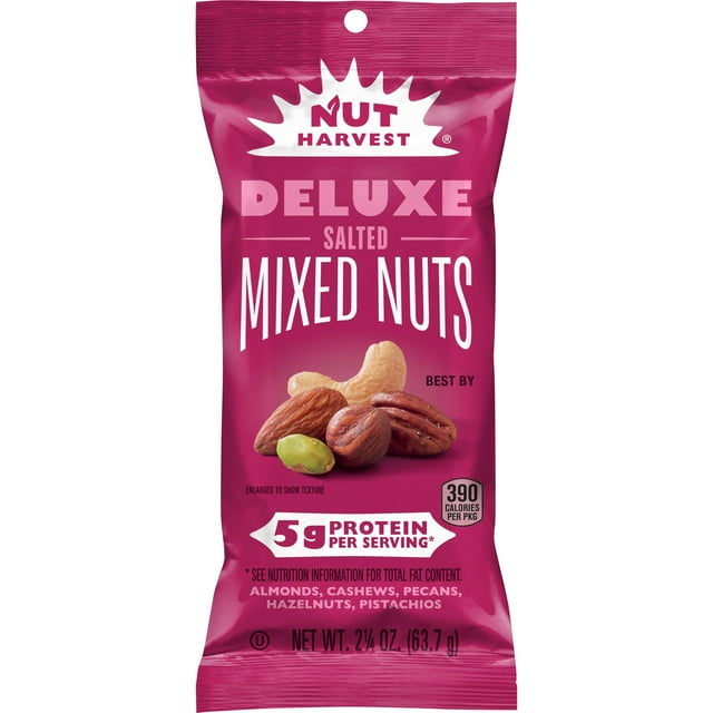 Nut Harvest Deluxe Mixed Nuts, 2.25 Ounce Bag - Walmart.com