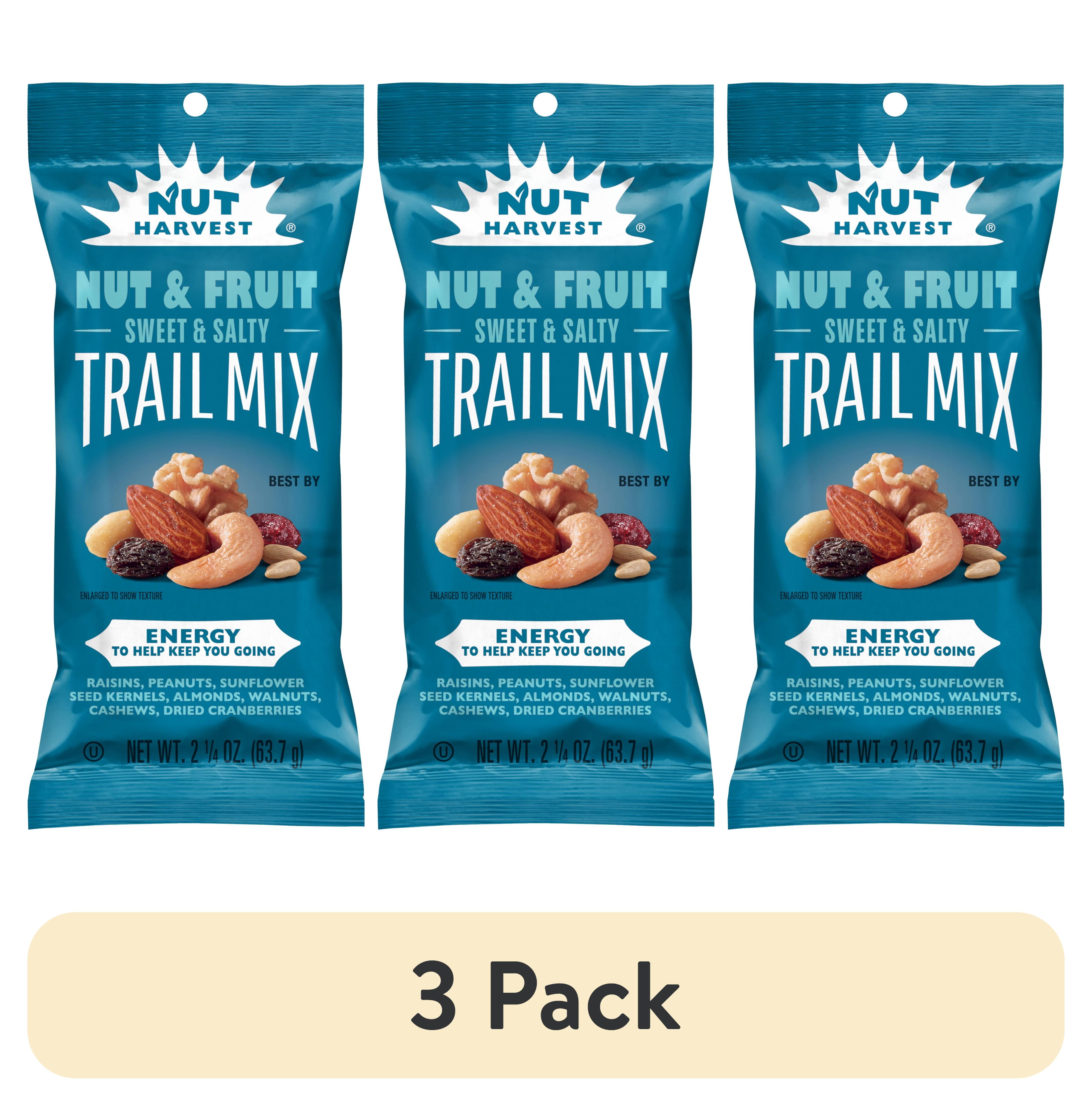 (3 pack) Nut Harvest Fruit and Nut Mix Trail Mix, 2.25 Ounce Bag ...