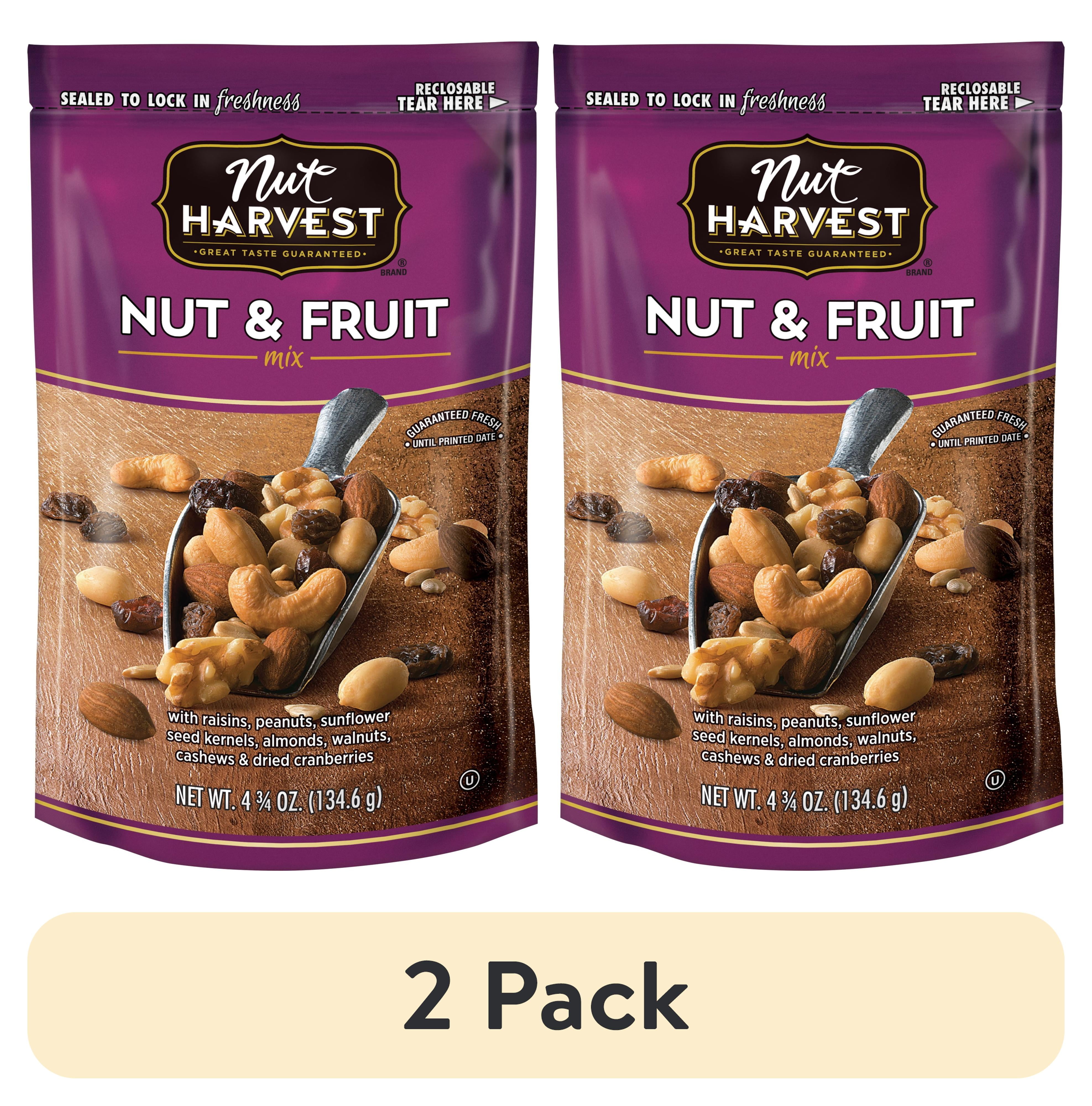(2 pack) Nut Harvest Nut & Fruit Trail Mix Snacks, 4.75 Ounce Bag - Walmart.com