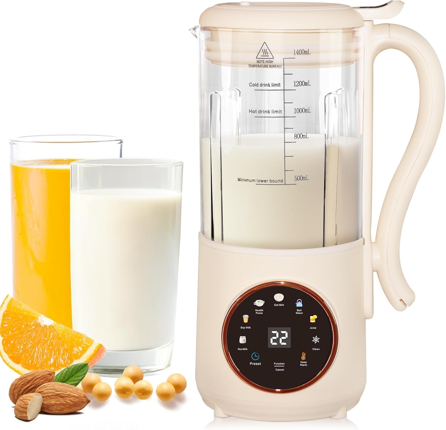 Nut Milk Maker, 10 in 1 Automatic Nut Milk Maker with 16 Blades,Almond ...