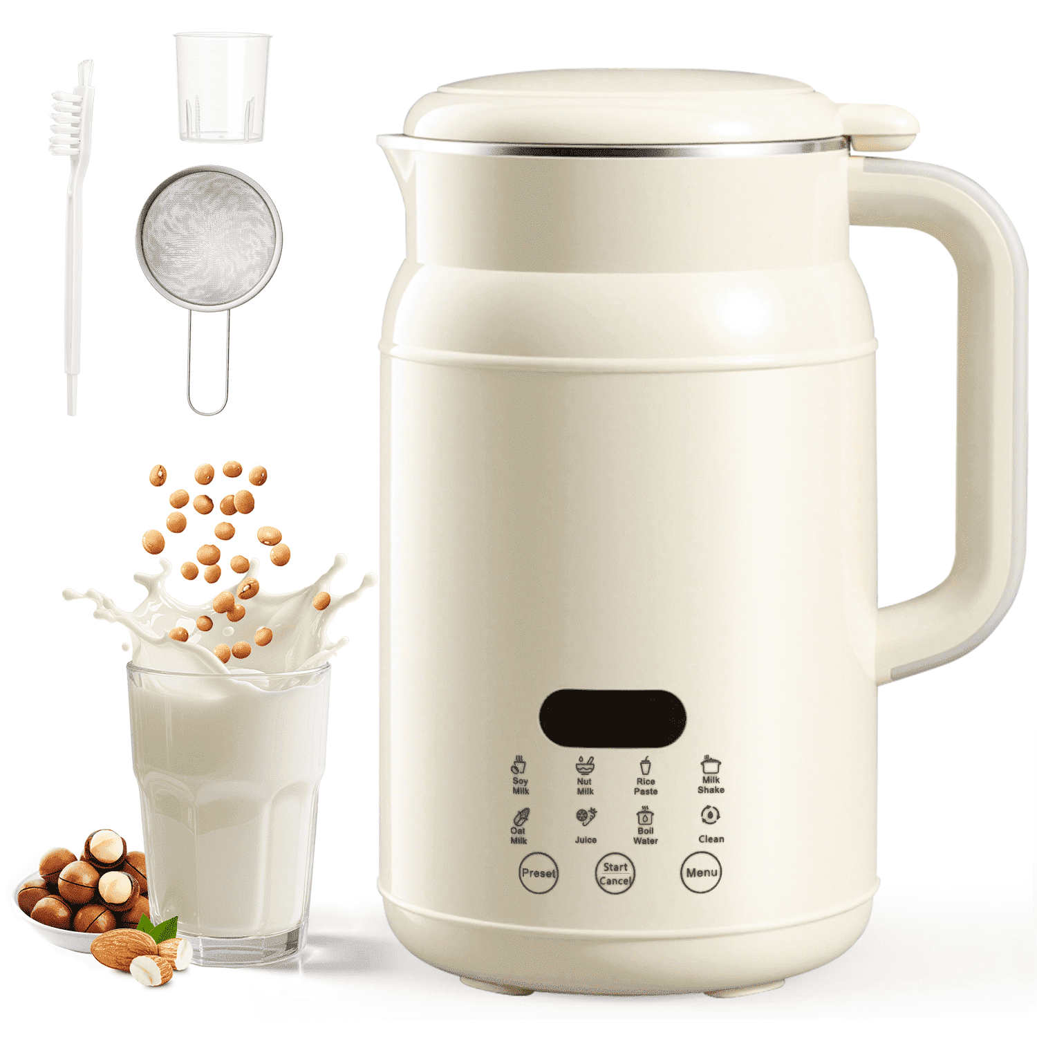 TINANA Nut Milk Maker 8-in-1, 32oz Soy, Almond, Oat, Coconut Milk ...