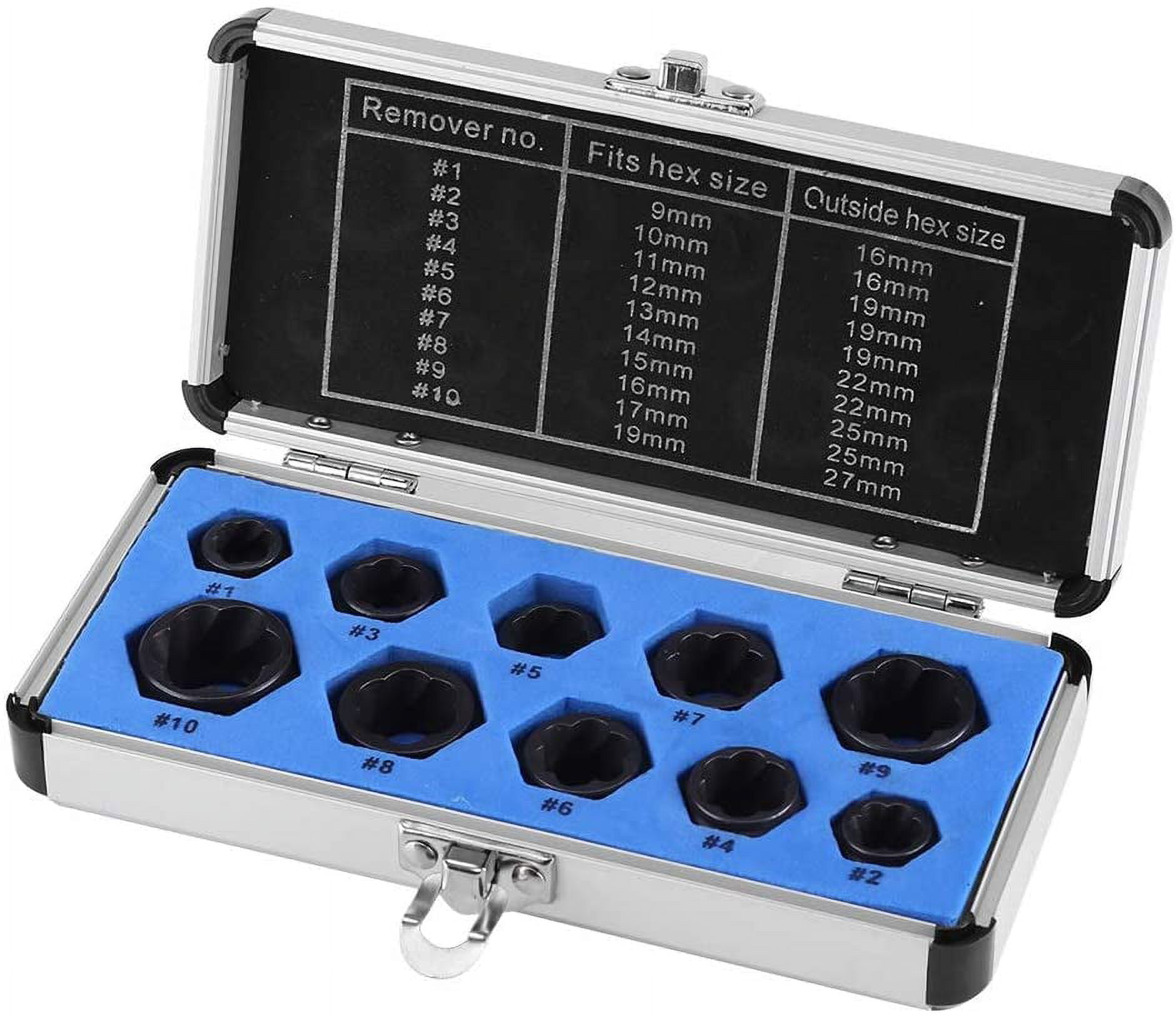 Nut Remover - 10 Pieces Damaged Bolt Nut Remover Kit Extractor ...