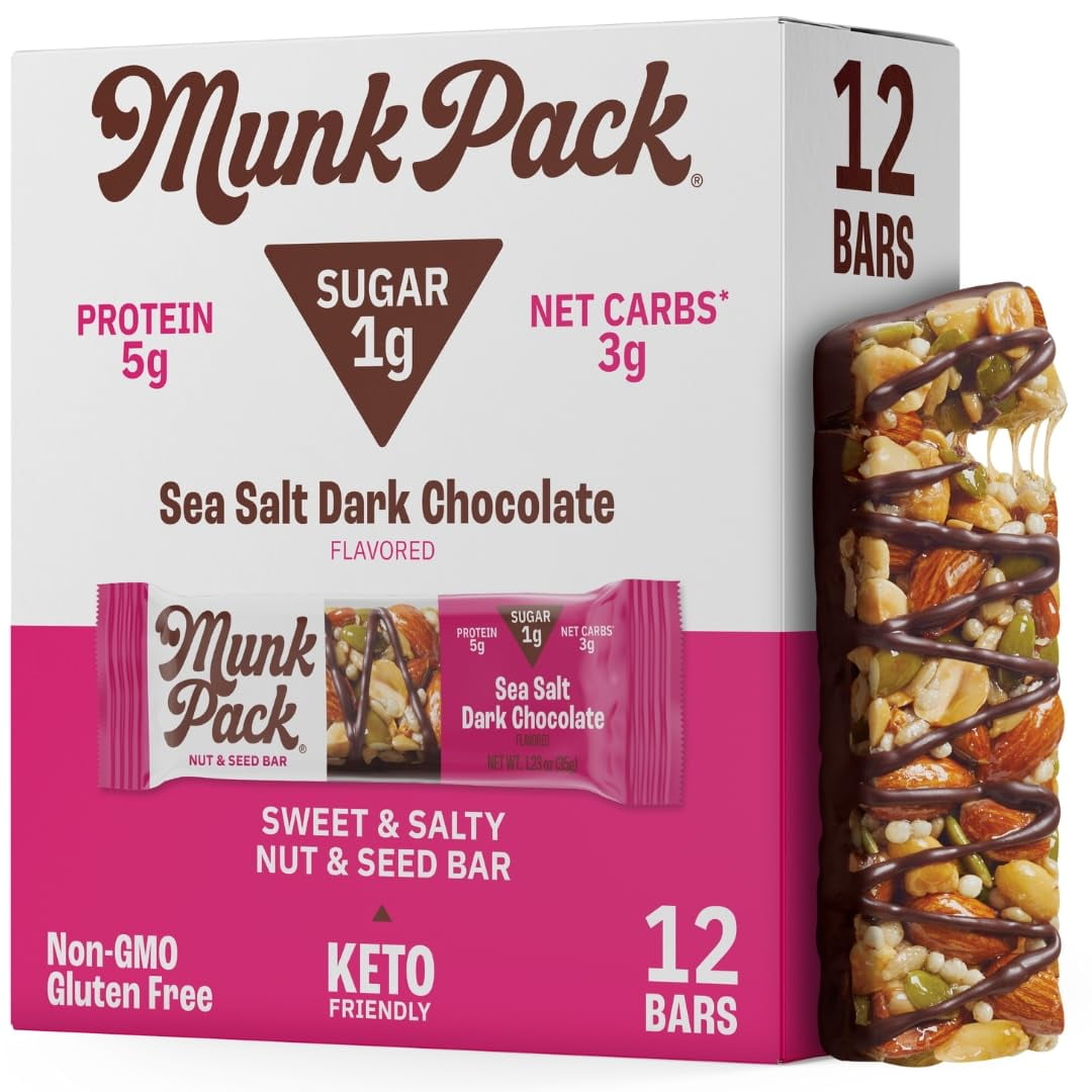 Nut & Seed Bar Sea Salt Dark Chocolate - 1G Sugar, Low Carb & Keto, 5G ...