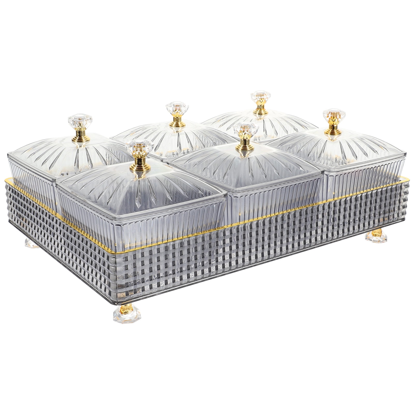 Nut Tray Long Platter with Lids Snack Compartment Crisp Plate - Walmart.com