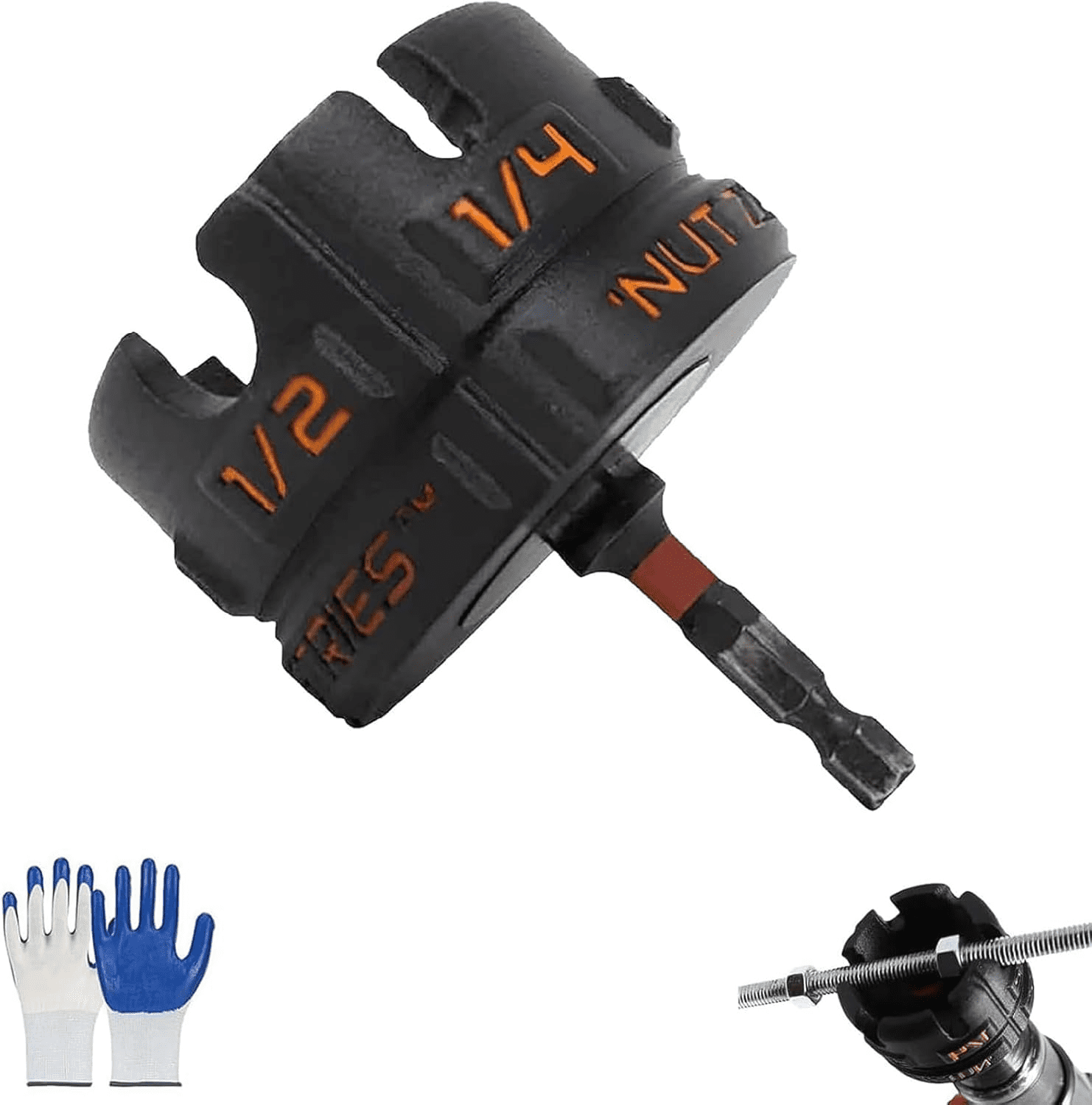 Nut Zipper Drill Attachment for Fast Nut and Bolt Removal, Hex Shank ...