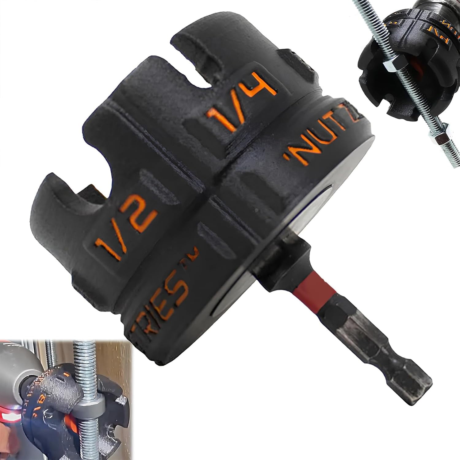 Nut Zipper Drill Attachment for Fast Nut and Bolt Removal, Hex Shank ...