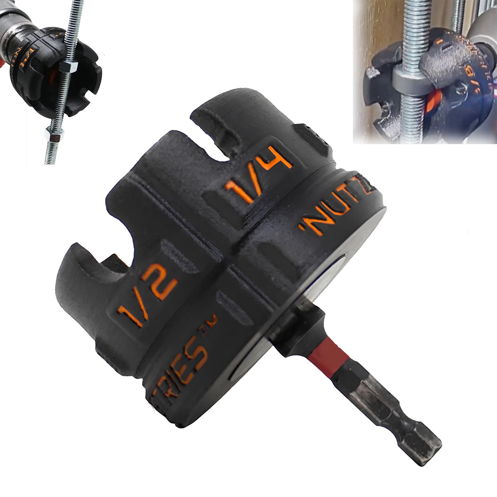 Nut Zipper Drill Attachment Hex Shank Driver For Threaded Rods Removal ...