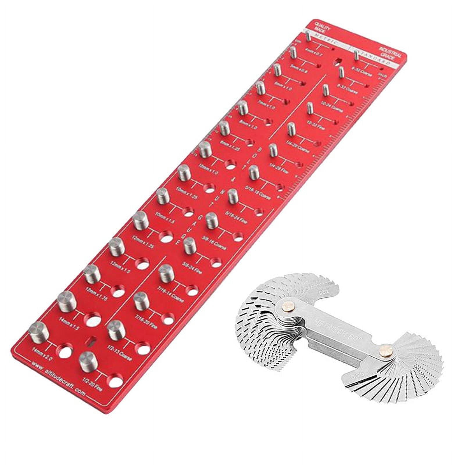 , Nut and Bolt 14 Metric Standard Size,Thread Gauge with Pitch Gauge ...
