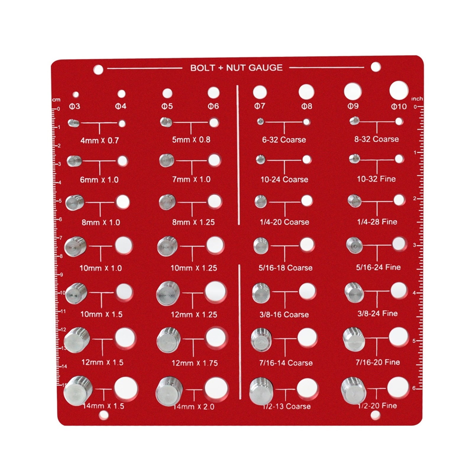 Nut and Bolt Thread Checker-28 Bolt Size and Thread Identifier Gauge ...