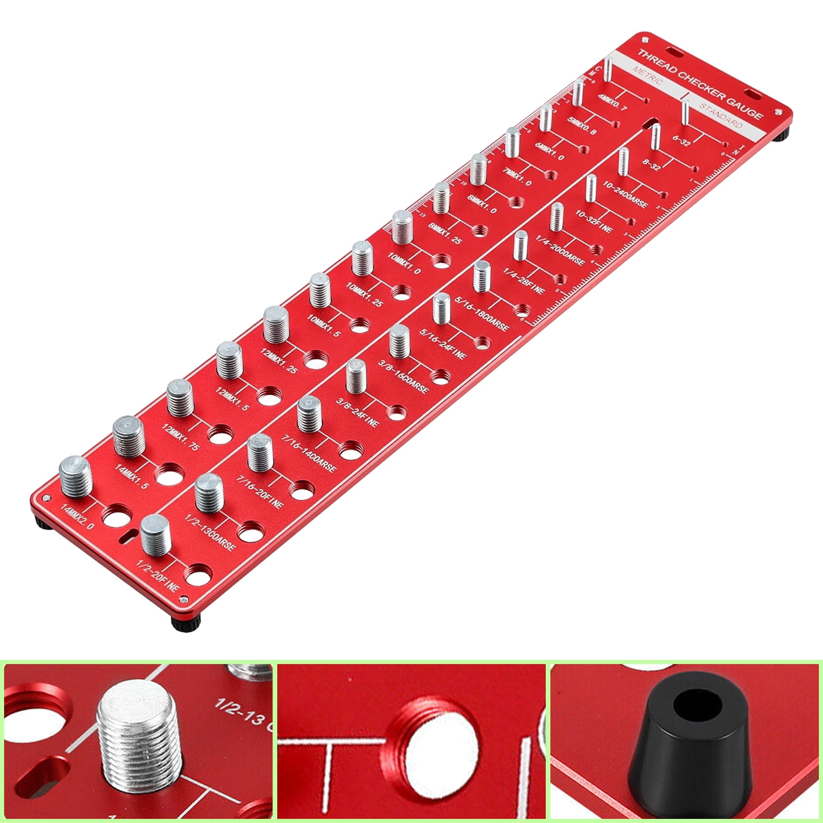 Nut and Bolt Thread Checker 28 Thread Identifier Gauge Inch and Metric ...