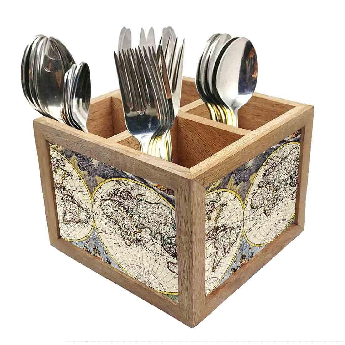 Nutcase Wooden Cutlery Stand Holder Silverware Caddy Spoons Forks ...