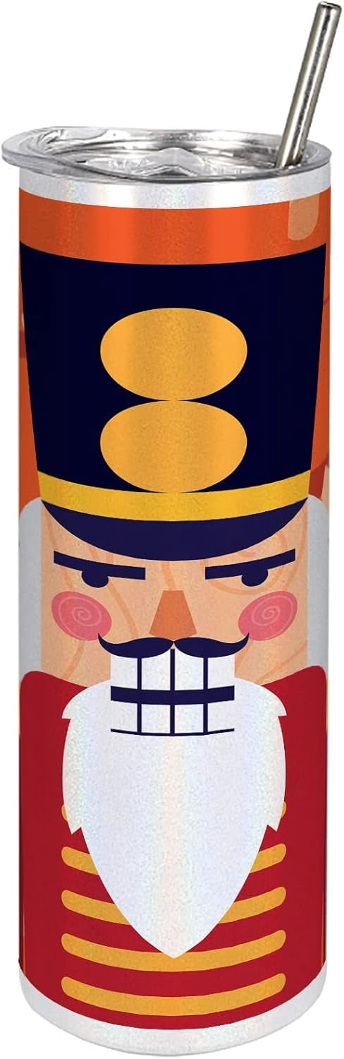 Nutcracker 20 Oz Skinny Tumbler, Doodle Christmas Guardsman with ...