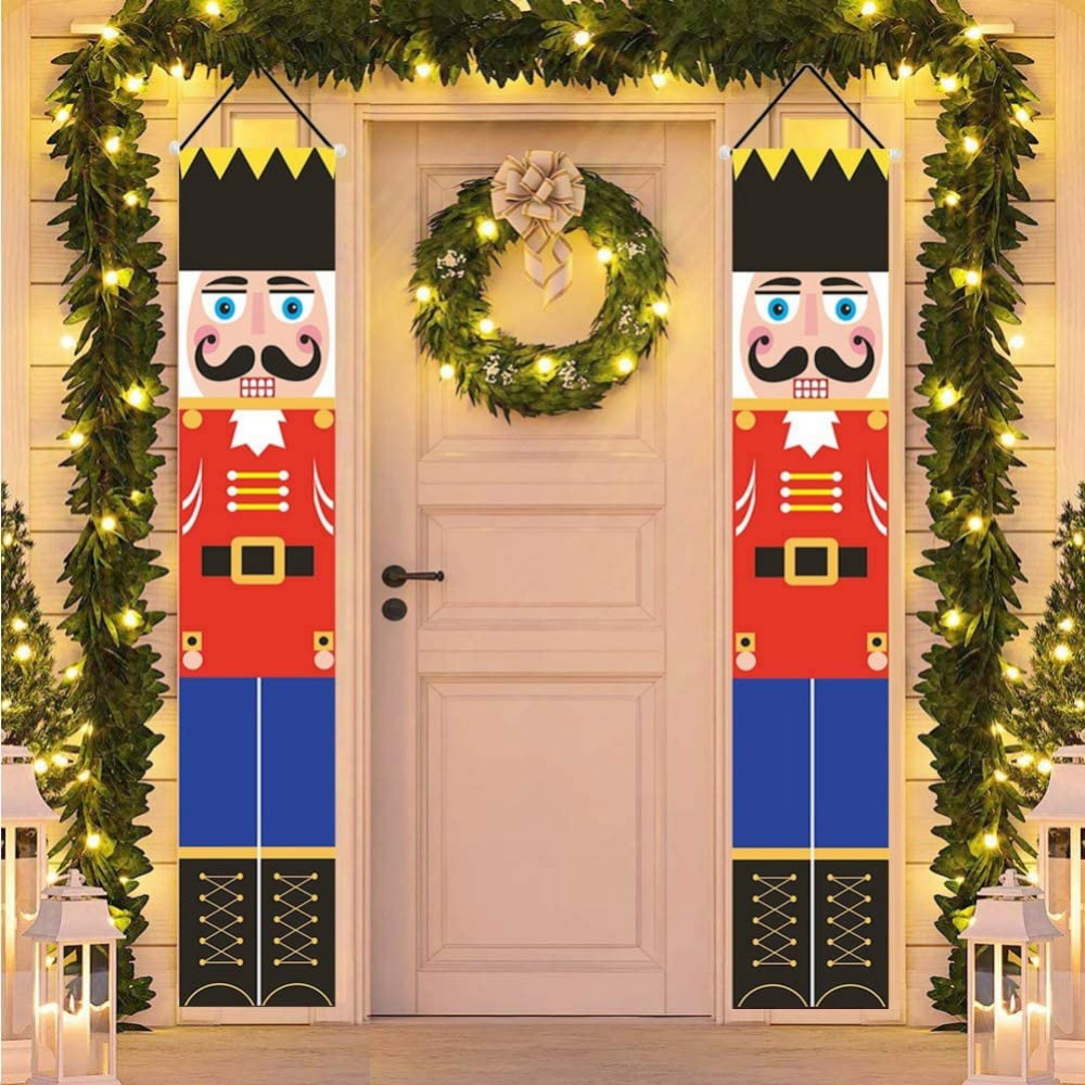 Nutcracker Banners Porch Clearance,72in Christmas Welcome Banners Life Size Soldier Model ...