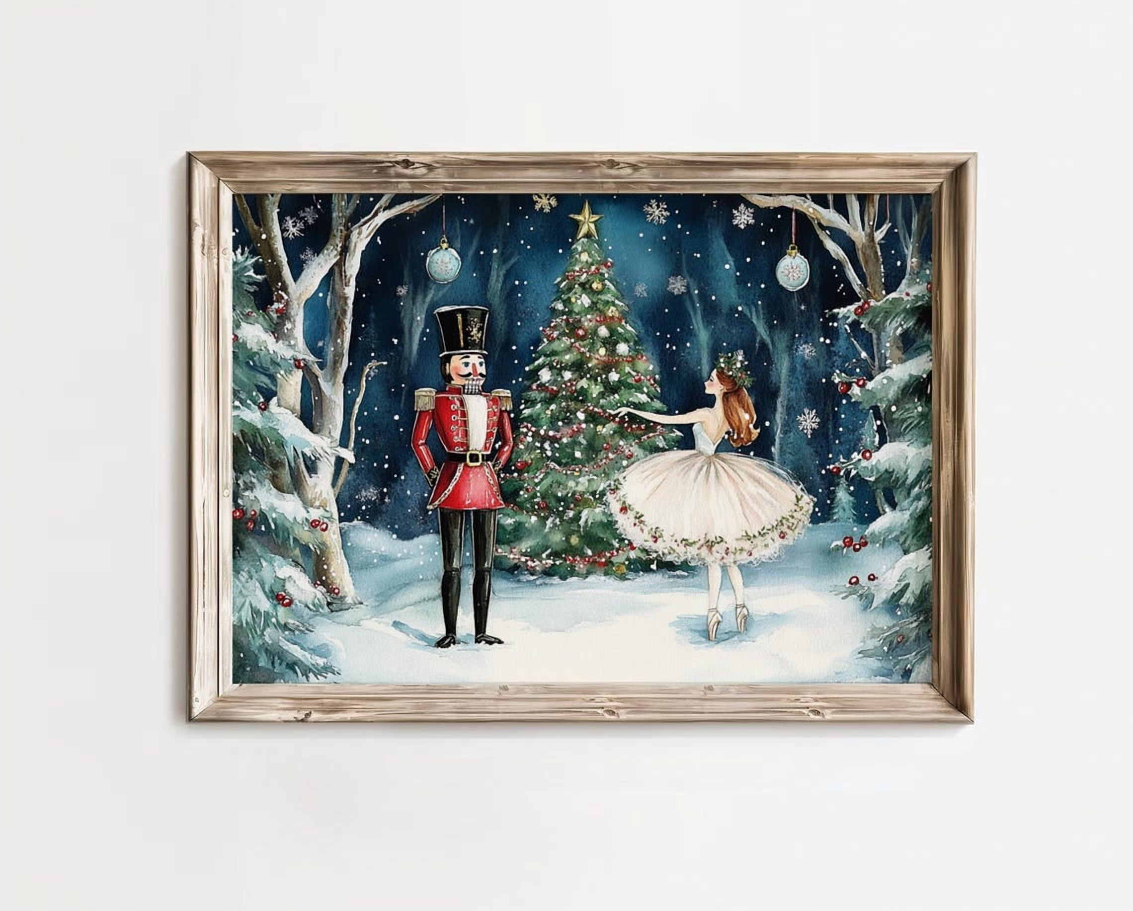 Nutcracker Christmas Decor – Vintage Ballet Holiday Wall Art (Instant ...