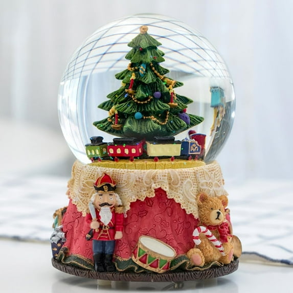 Nutcracker Christmas Tree Music Box with Color Light and Train Musical ...