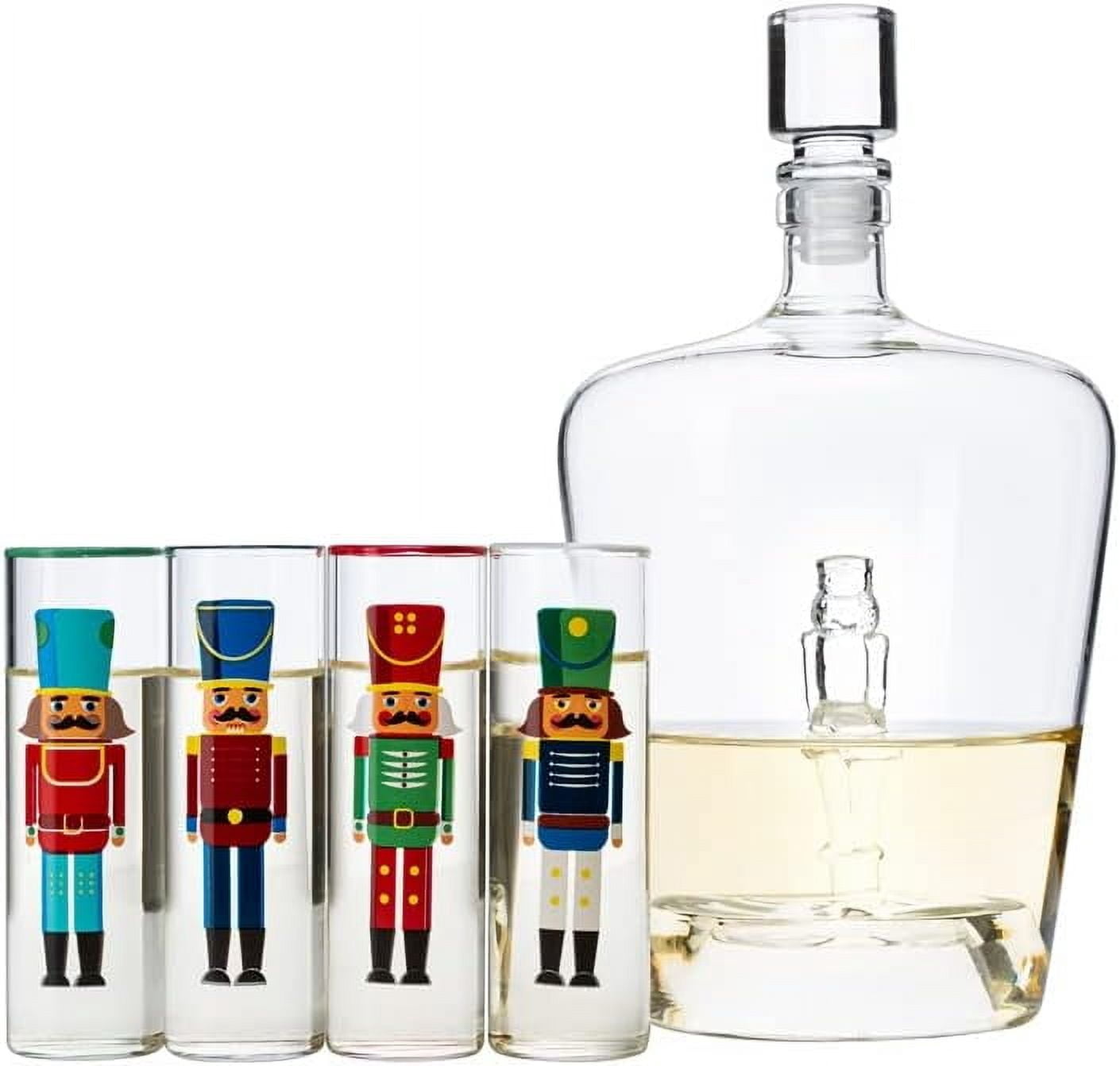 Nutcracker Decanter & Glasses, Set of 5 - Glassware Nutcrackers Theme ...