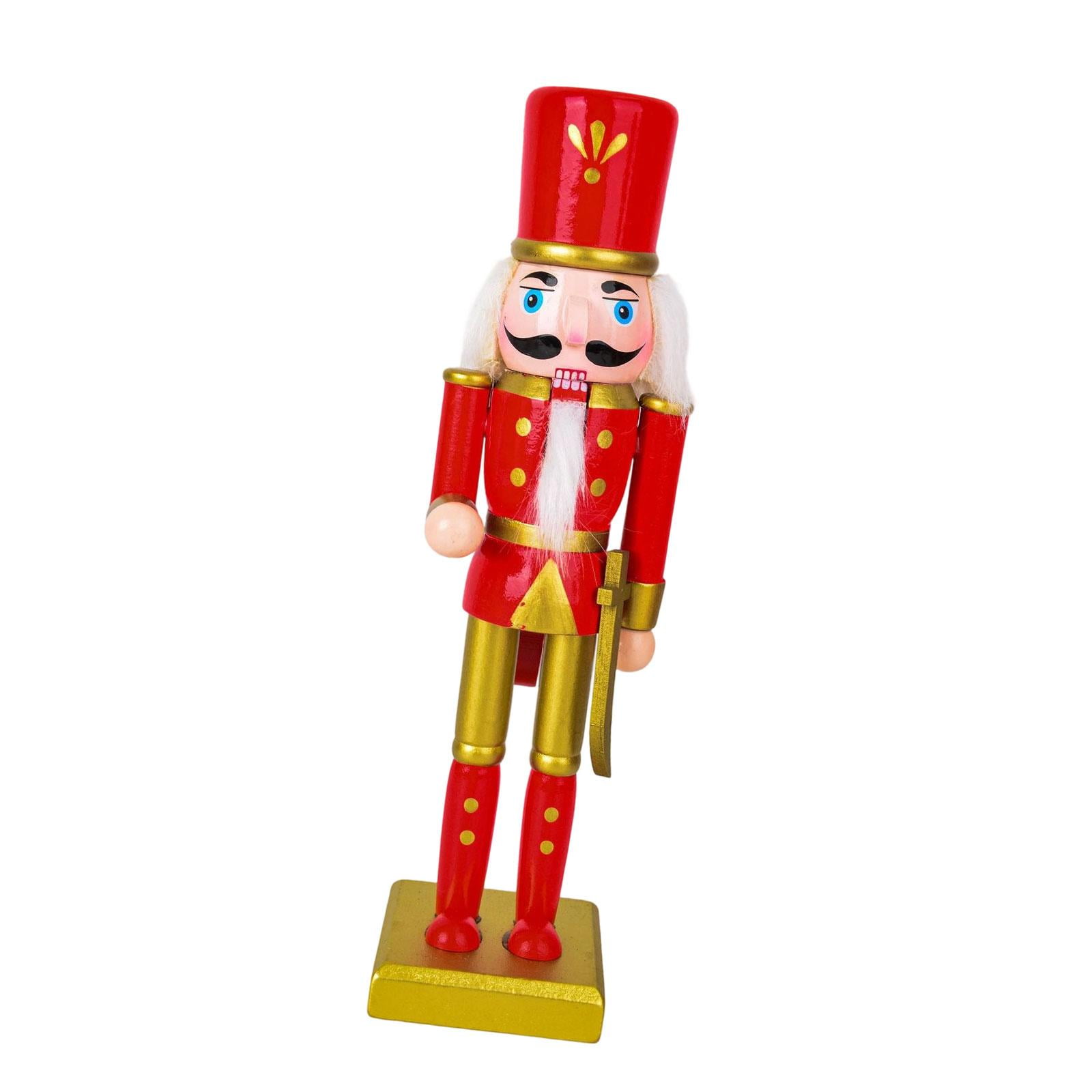 Nutcracker Figure Collectible Ornament Wood Material 25cm Shelf ...