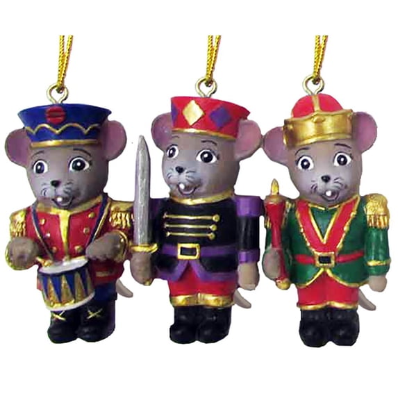 Nutcracker Mouse Ornaments Set of 3 2 inch - Walmart.com