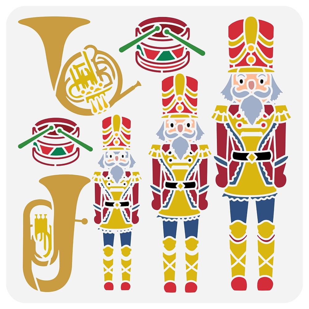 Nutcracker Painting Stencil 11.8x11.8inch Reusable Musical Instruments ...