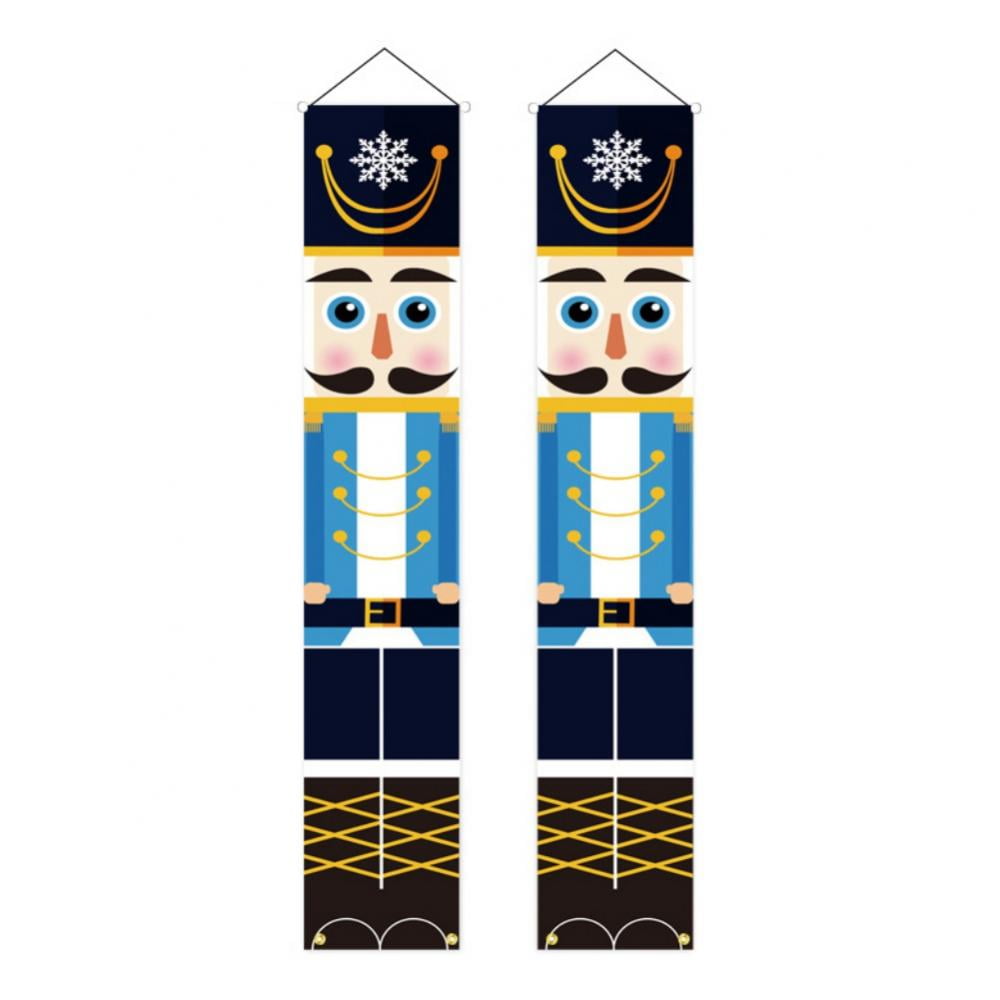 Nutcracker Porch Sign, Christmas Winter Holiday Hanging Banner Flag for ...