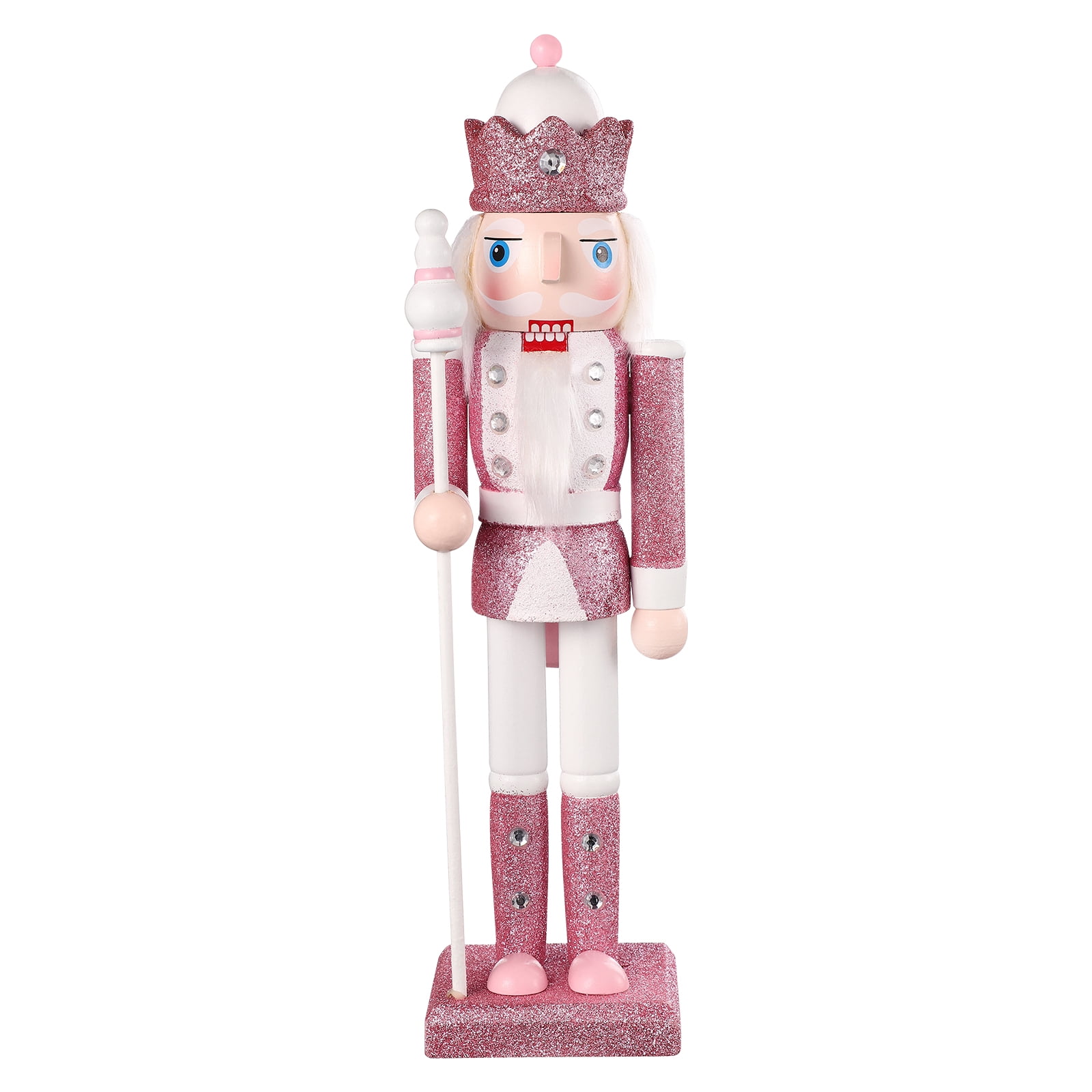 OUNONA Pink Wooden Nutcracker Puppet Decor for Desktop and Living Room ...