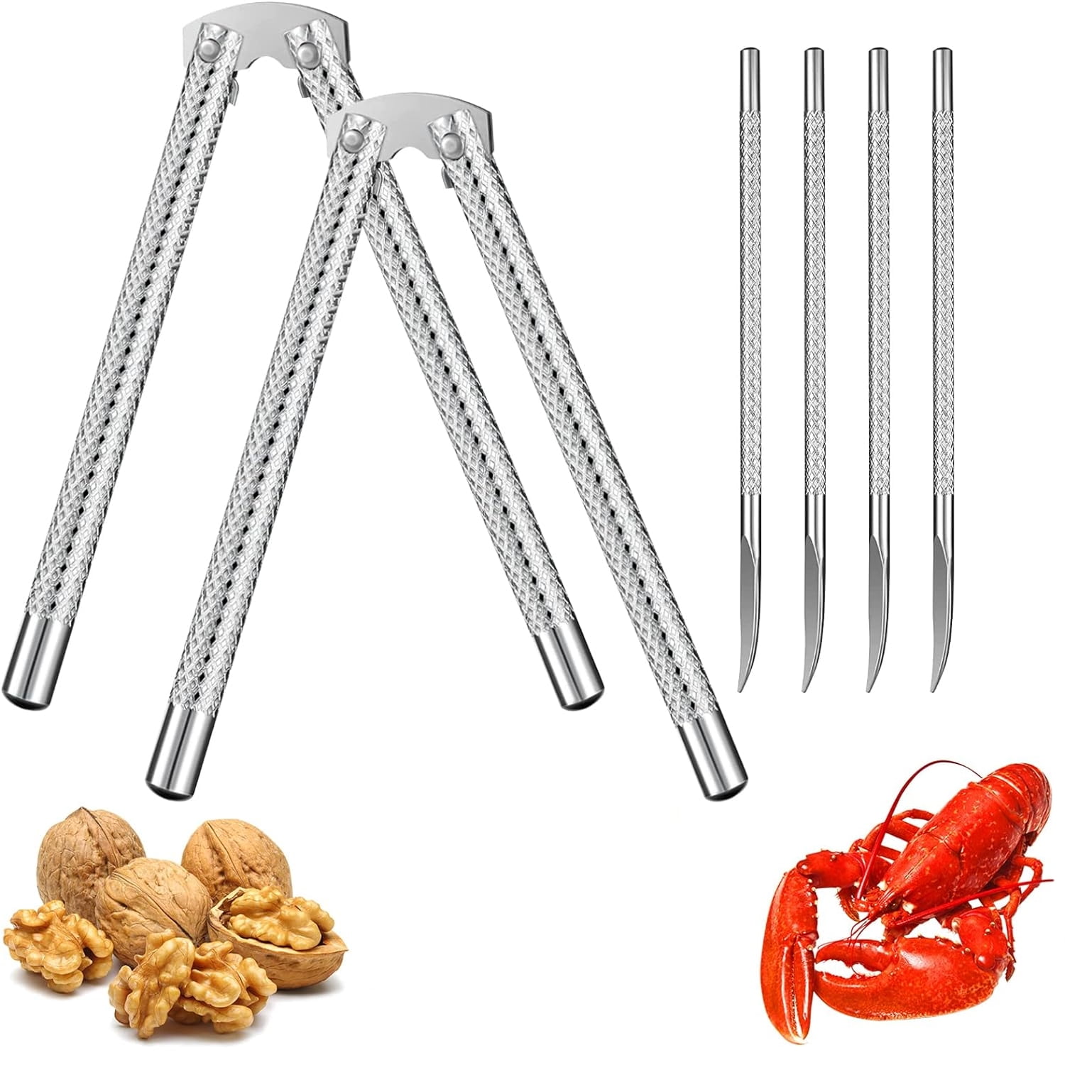 Nutcracker and Seafood Cracker Set Includes 4 Picks Ideal for Crab ...
