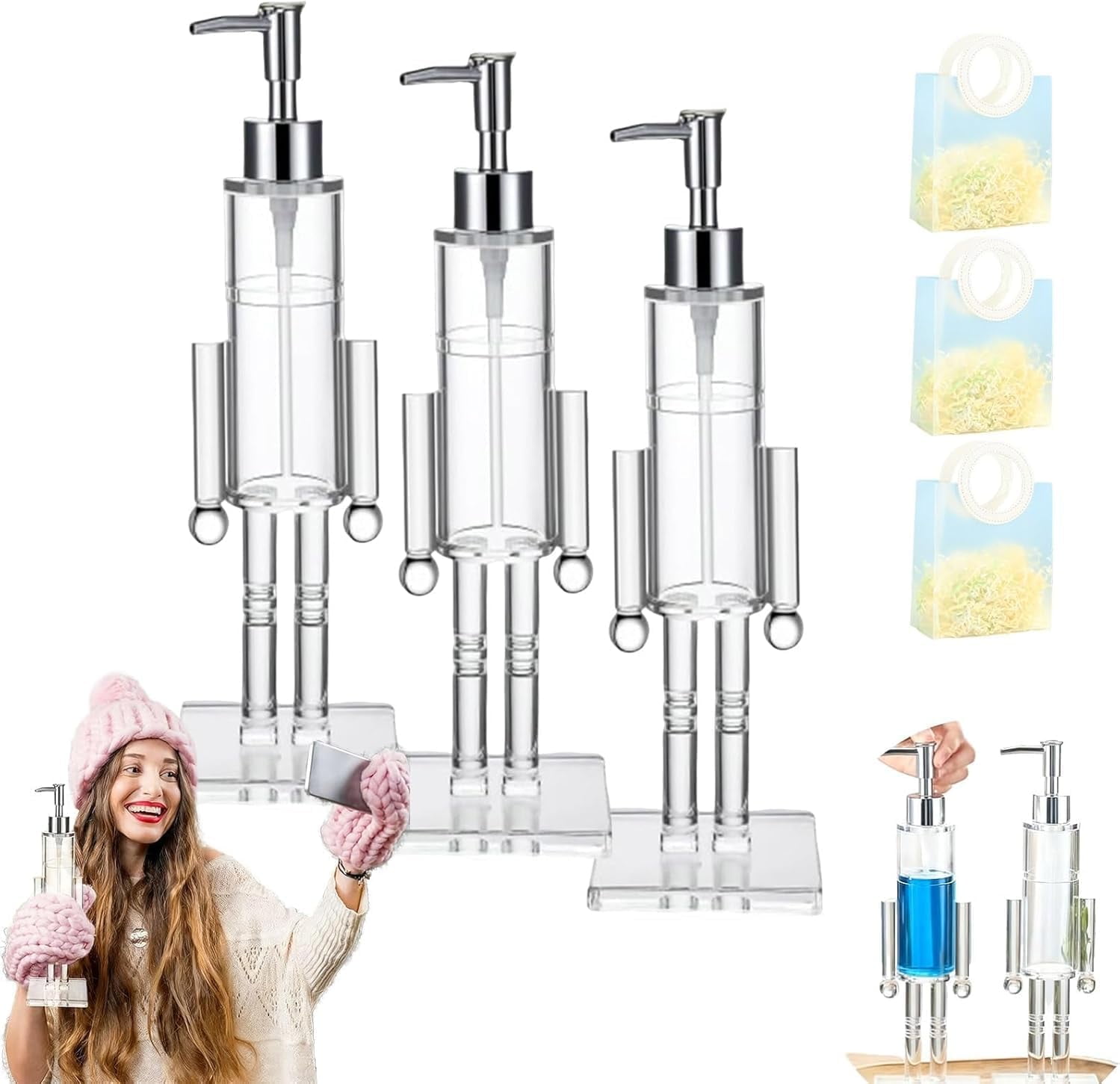 Nutcracker Soap Dispenser, 2026 New Clear Acrylic Nutcracker Soap ...