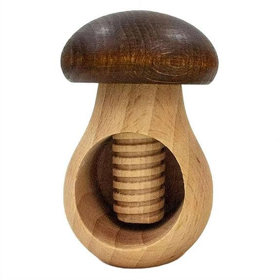 Nutcracker Tool Wooden Mushroom Shape, Manual Screw Press, Walnut Wood ...