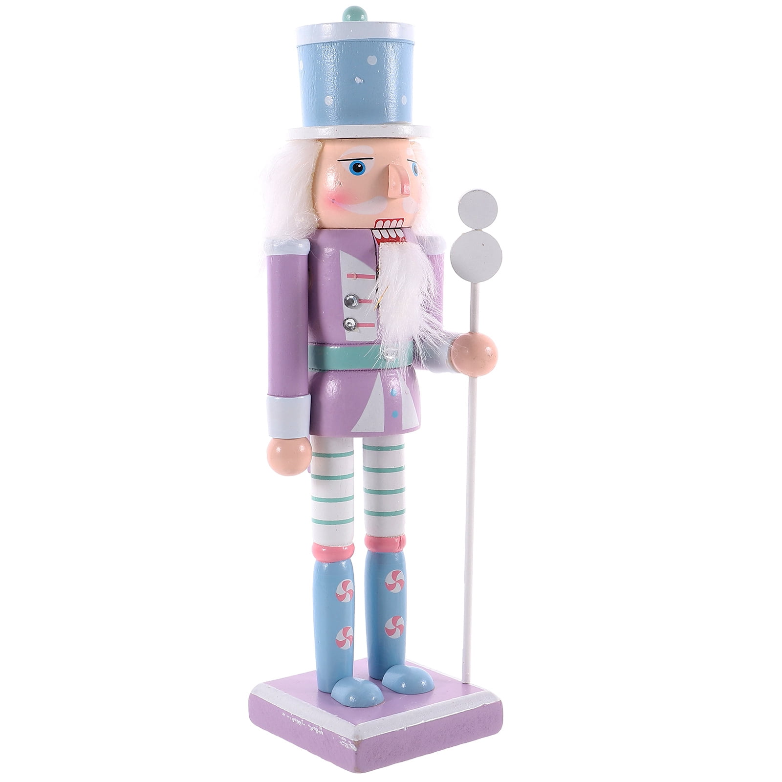 Nutcracker Christmas Decor Wood Figurine Advent Nutcrackers Work Purple ...