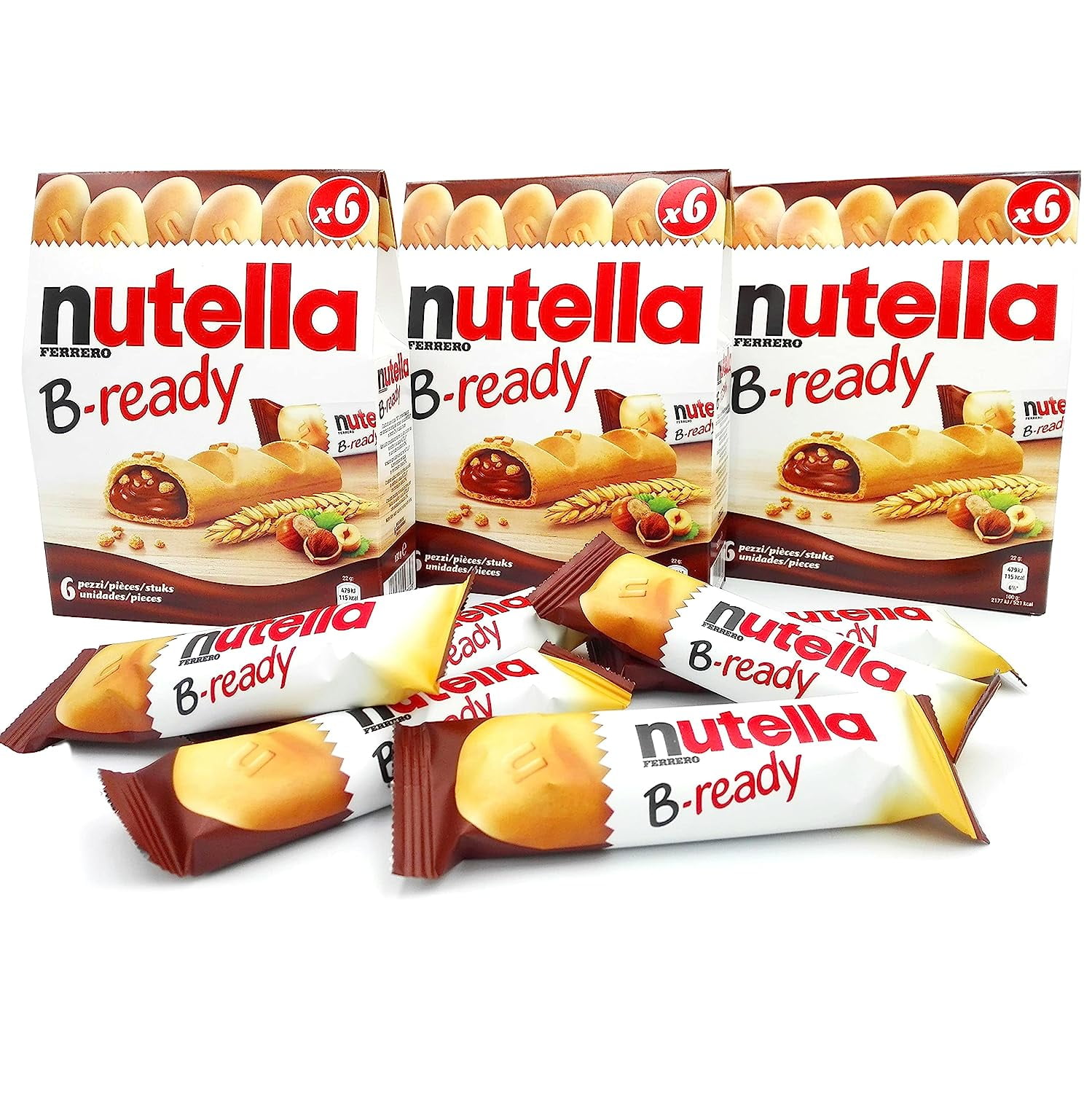 Nutella B-Ready Pack of 6 Bars Plus 1 Bar - Nutella Taste with Crispy ...