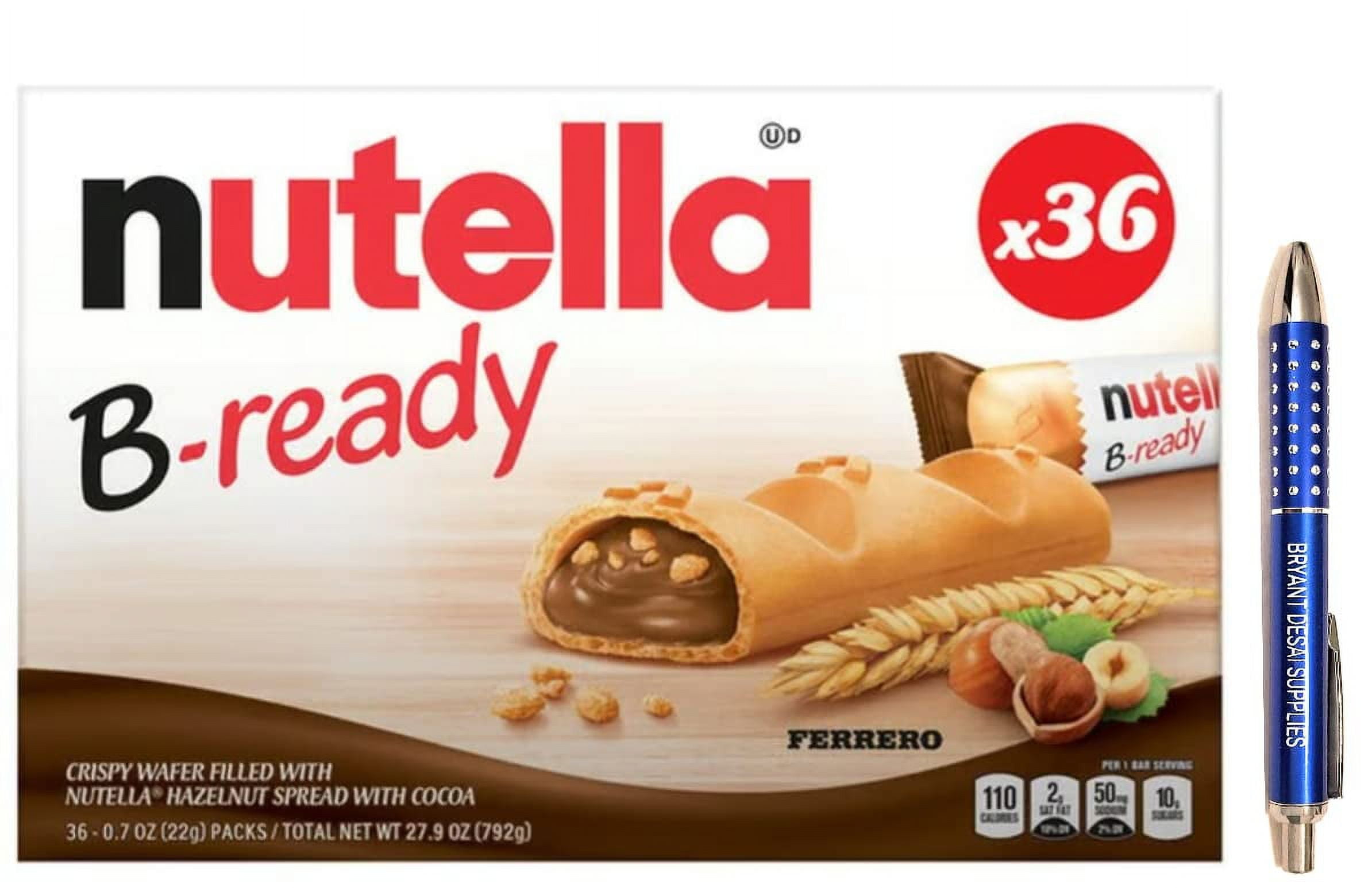 Nutella B-ready, 36Ct, Crispy Wafers Filled with Hazelnut Cocoa Spread ...