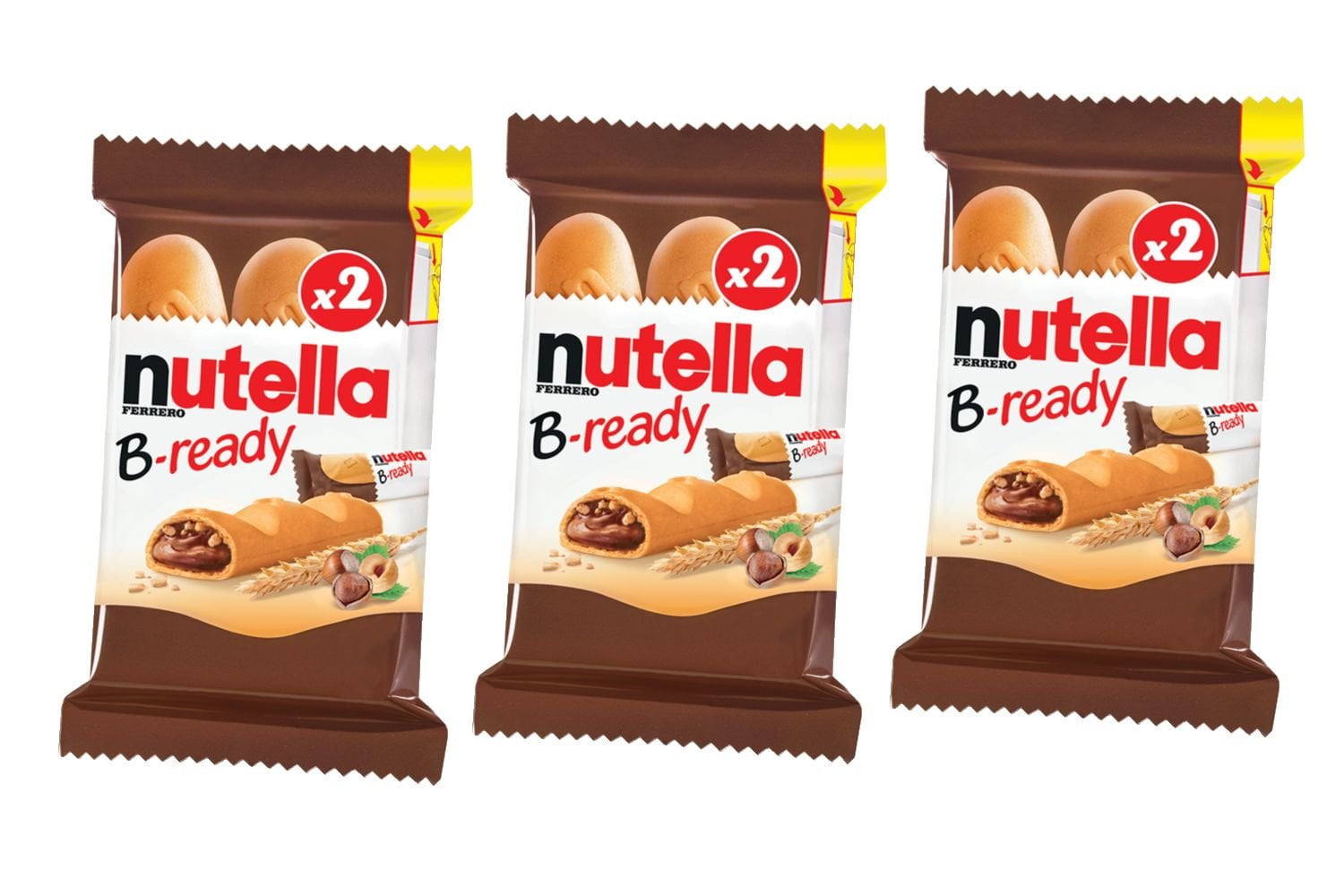 Nutella B-ready Snack, Hazelnut Spread, Crunchy Wafer Shell, 44g Pack ...