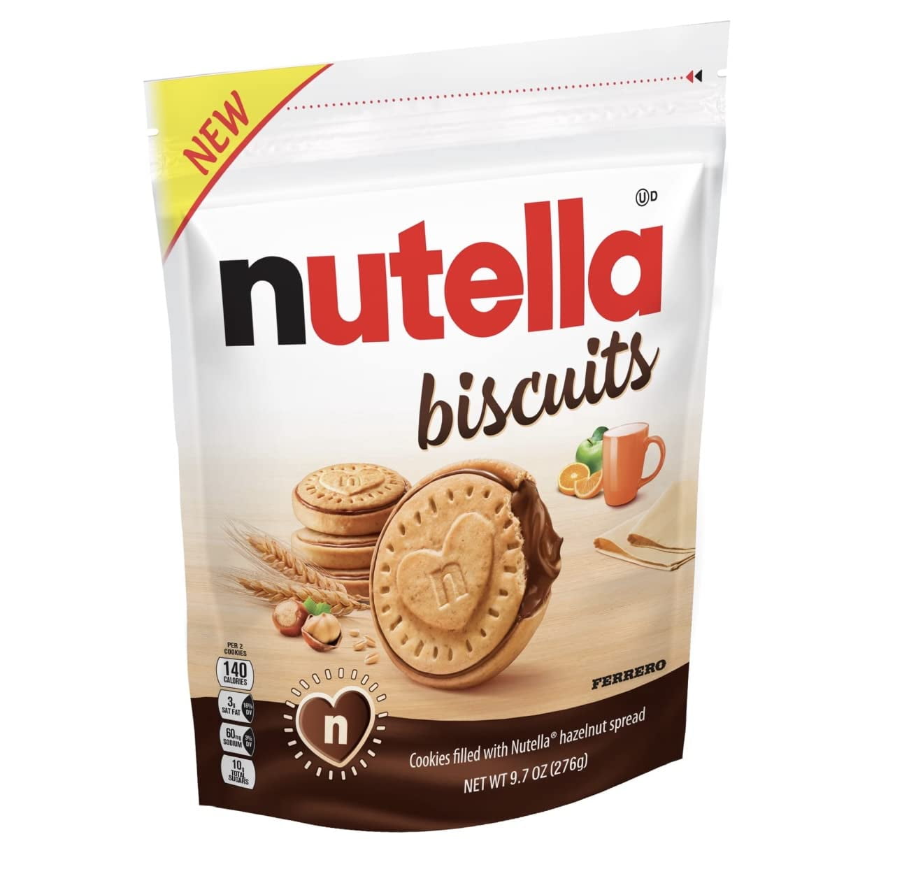 Nutella Biscuits - Cookie Filled with Hazelnut Spread & Cocoa (Pack of ...