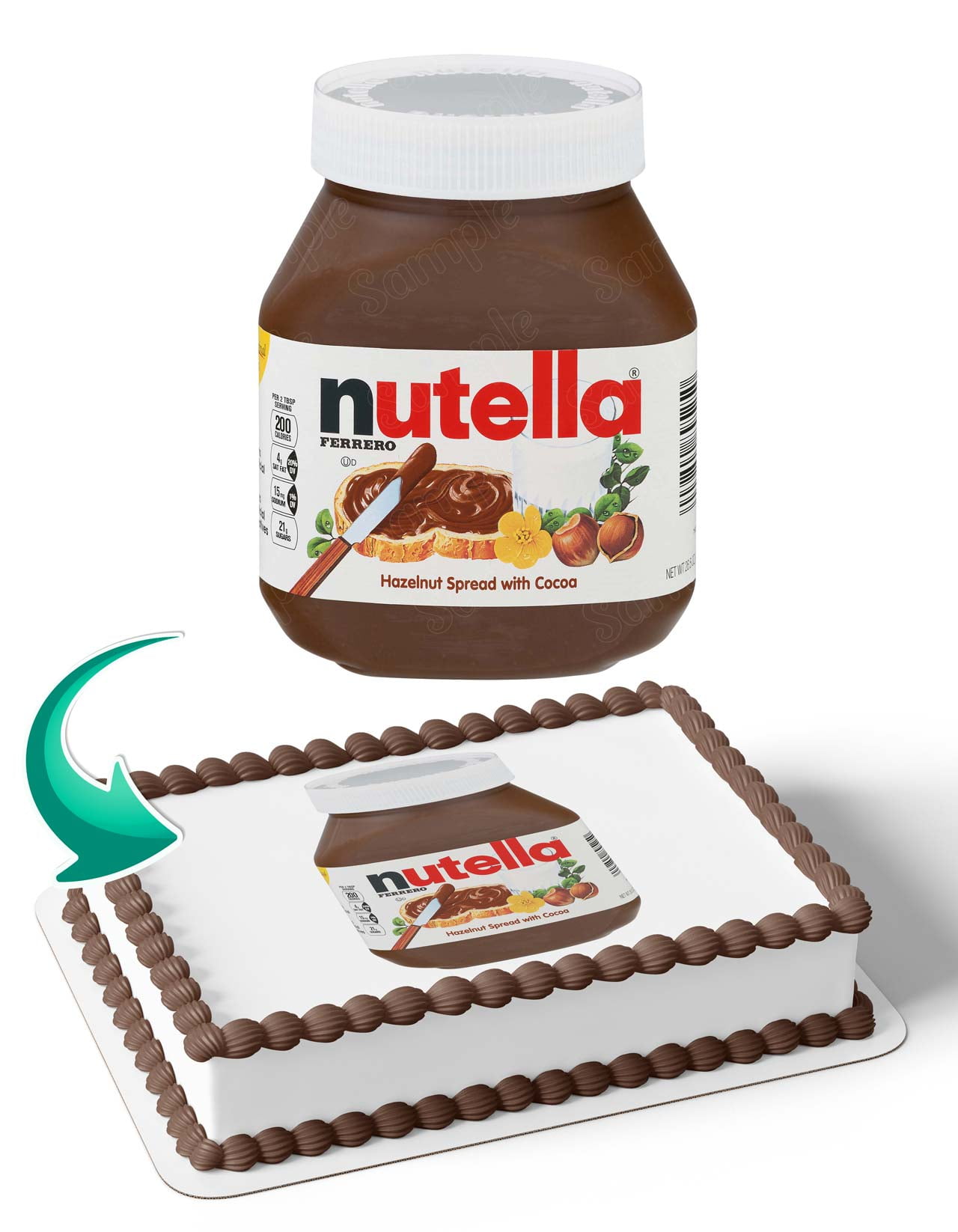 Nutella Bottle Cake Deco Wrap Edible Image Cake Topper Personalized ...