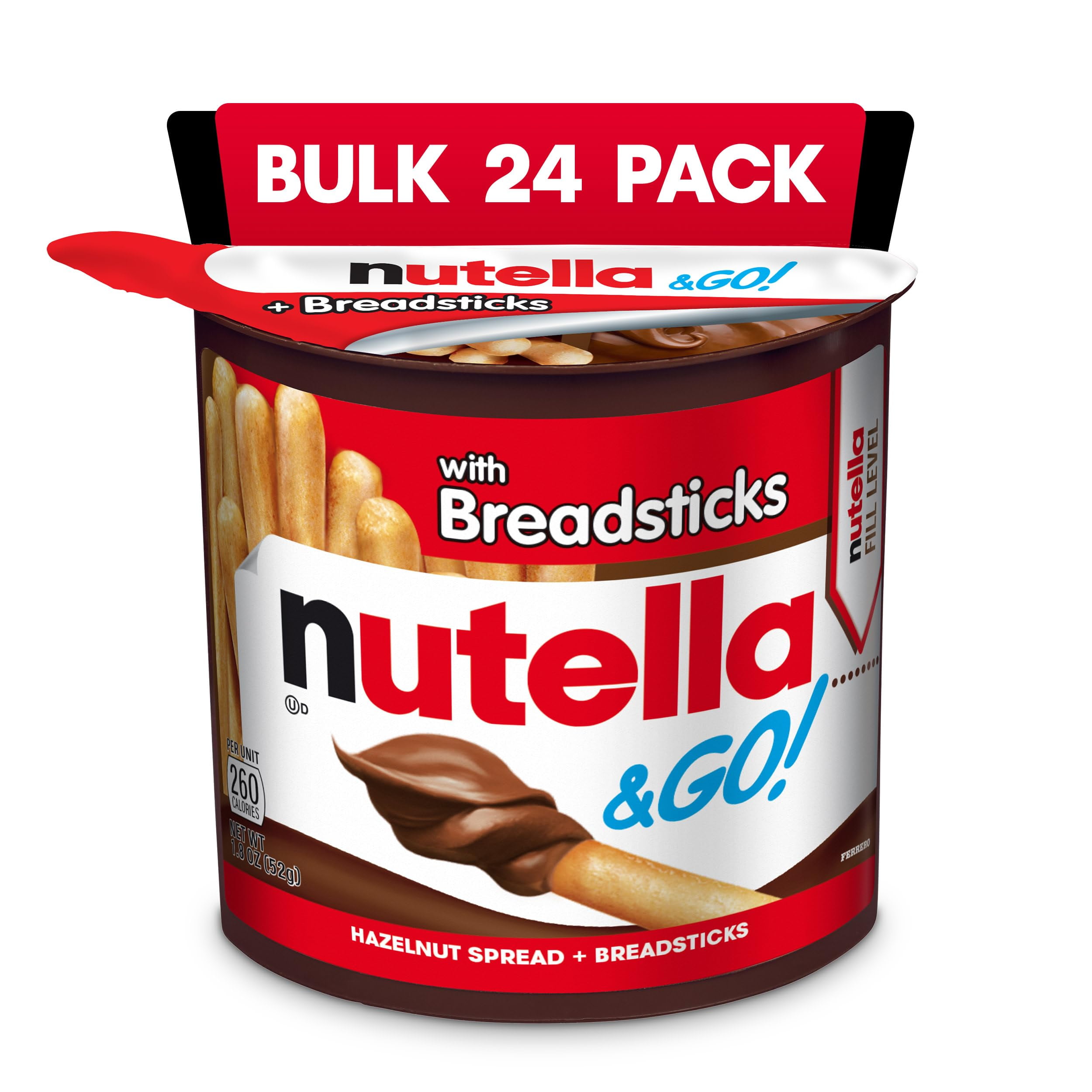 Nutella & GO! Bulk OIF8 24 Pack, Hazelnut and Cocoa Spread with ...