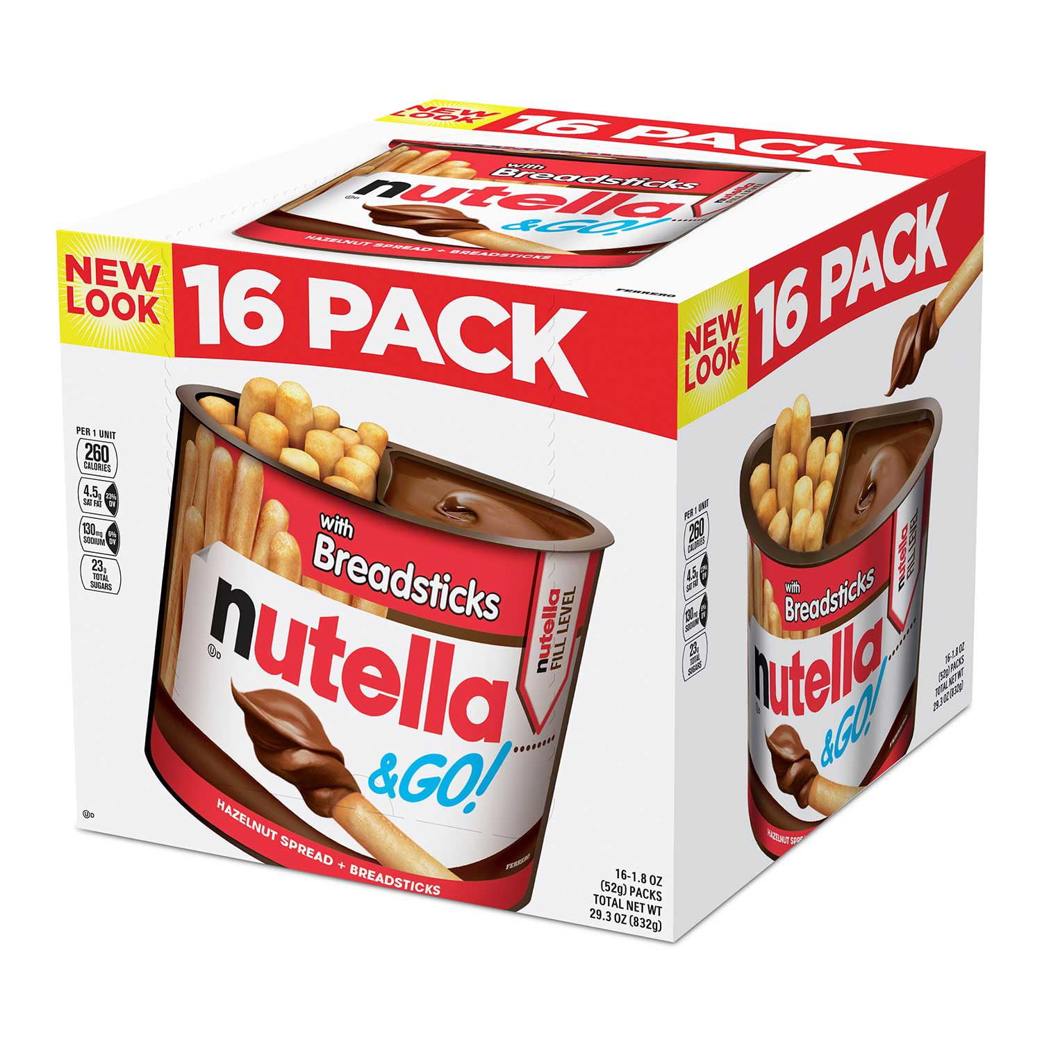 Nutella & GO! 1.8 oz Hazelnut Cocoa Spread and Breadsticks 16 Count Box ...