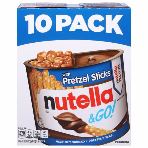 Nutella & Go Hazelnut Spread with Pretzel Sticks 10 pk / 1.9 oz - Pack ...