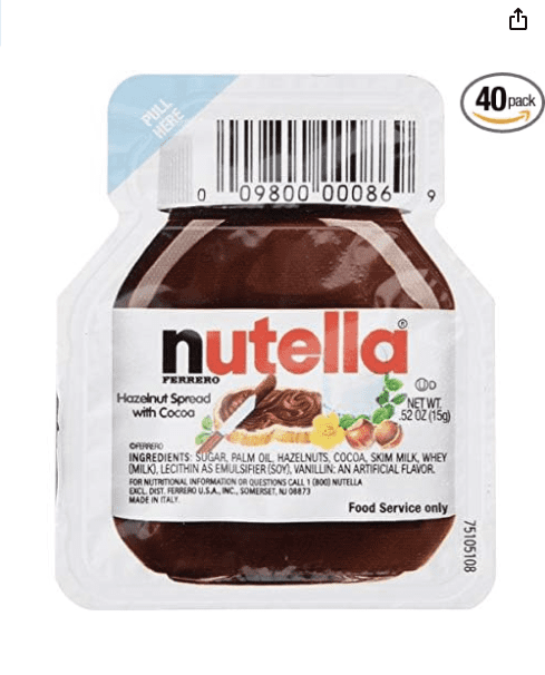 Nutella Hazelnut Spread - 0.52 oz Pack 40 count - Walmart.com