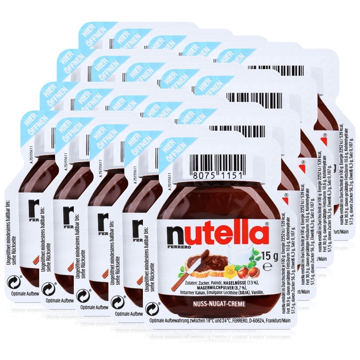 Nutella, Hazelnut Spread, 20 X 15G Serving, Pack of 20 - Walmart.com