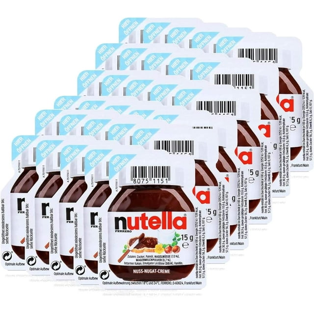 Nutella Natural Hazelnut Spread - 30 Pack of 15G Single-Serve Portions ...