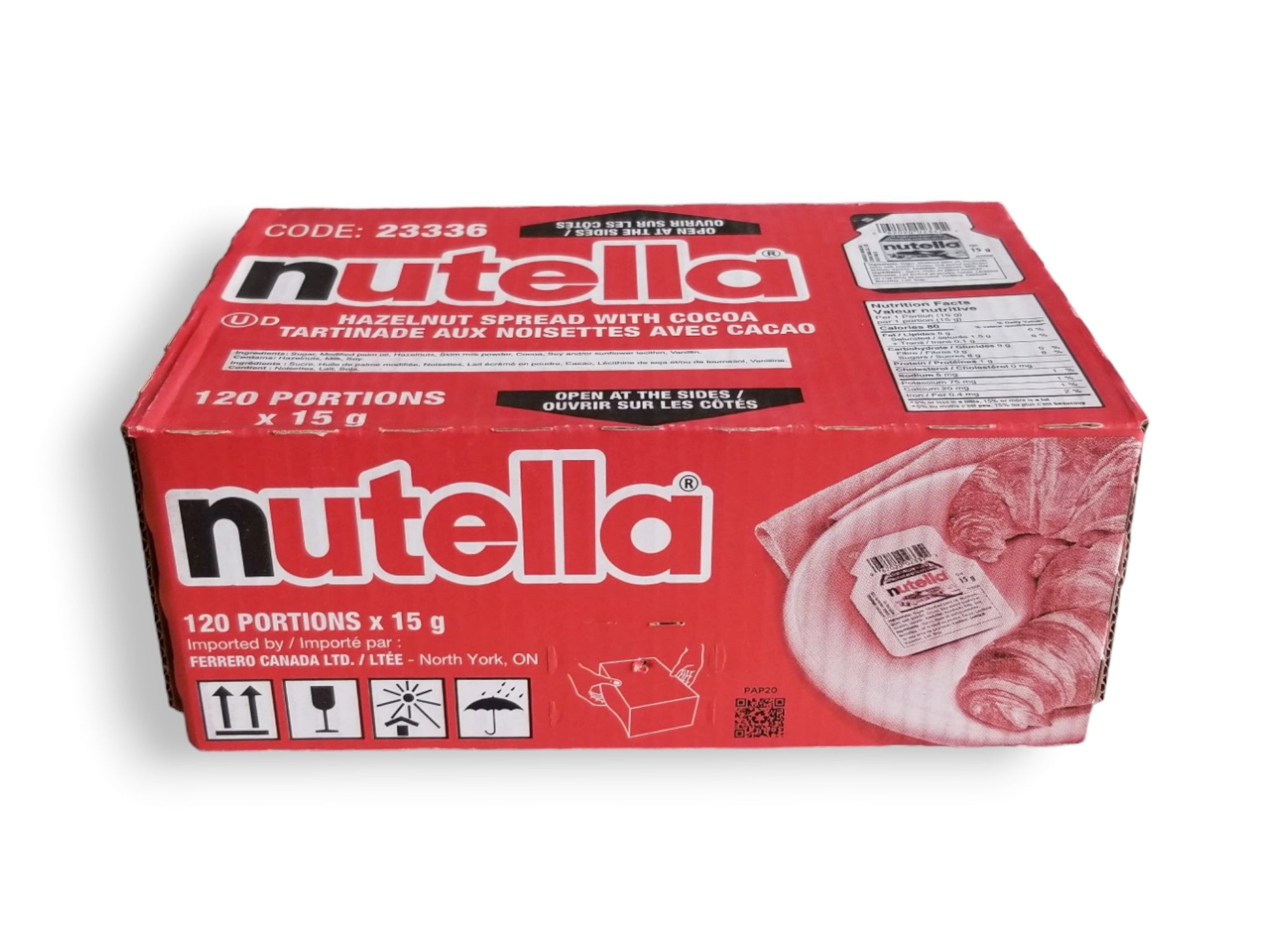 Nutella Hazelnut Spread, Individual Portion Packets, 120x15g, Made with ...