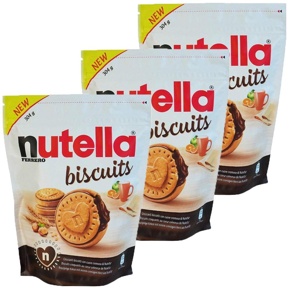 Nutella Sandwich Biscuits 304g Resealable Pouch GJM1 (3 packs ...