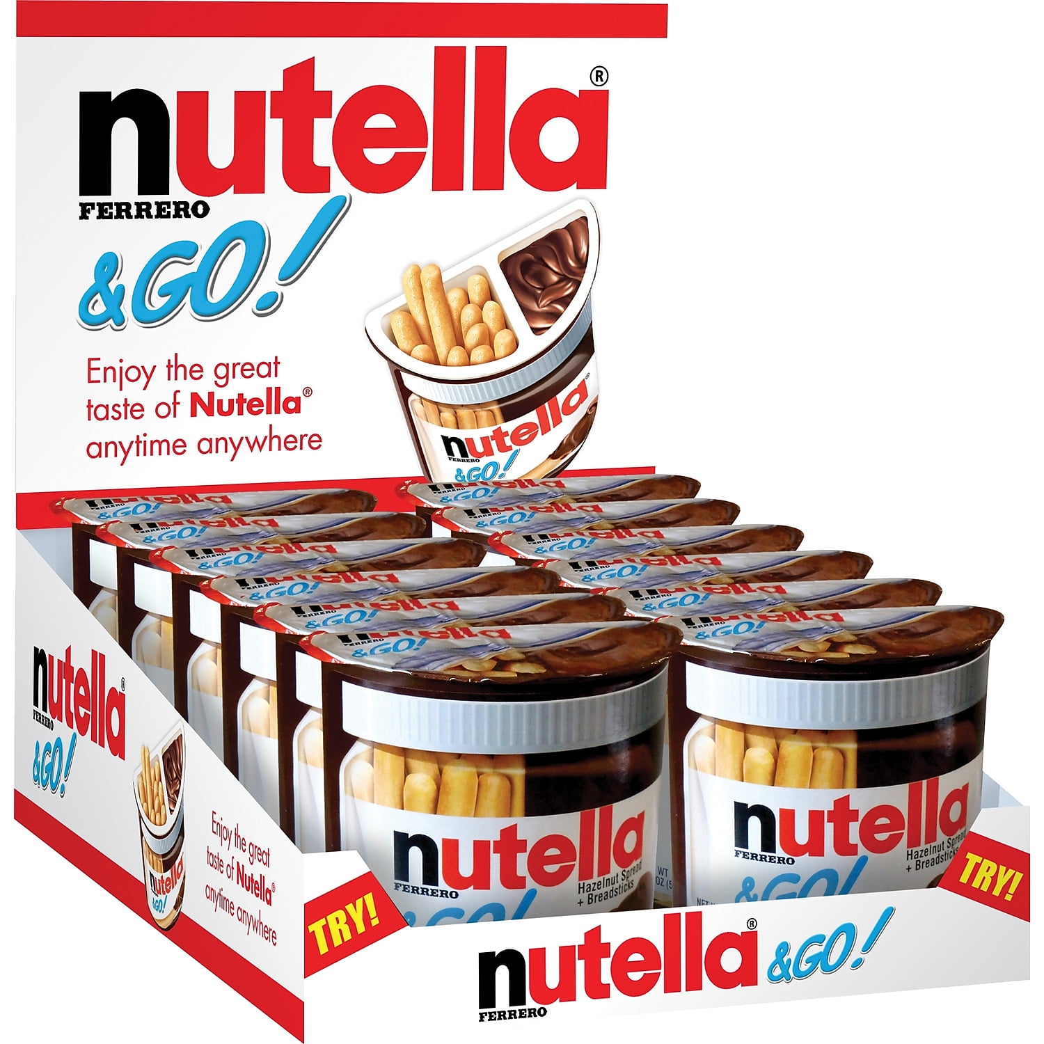 Nutella Hazelnut Spread and Breadsticks, 1.8 oz, 12/Box (80314 ...