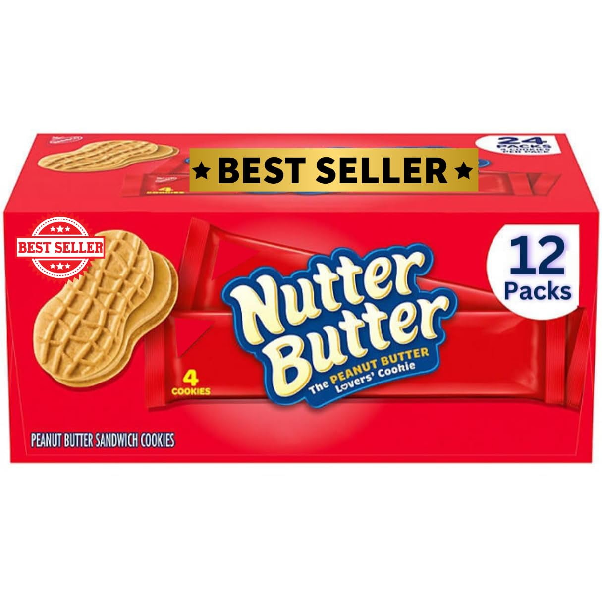 Nuter Butr Peanut Butter Sandwich Cookies 12 MDH1Pk. - Nuter Butr ...