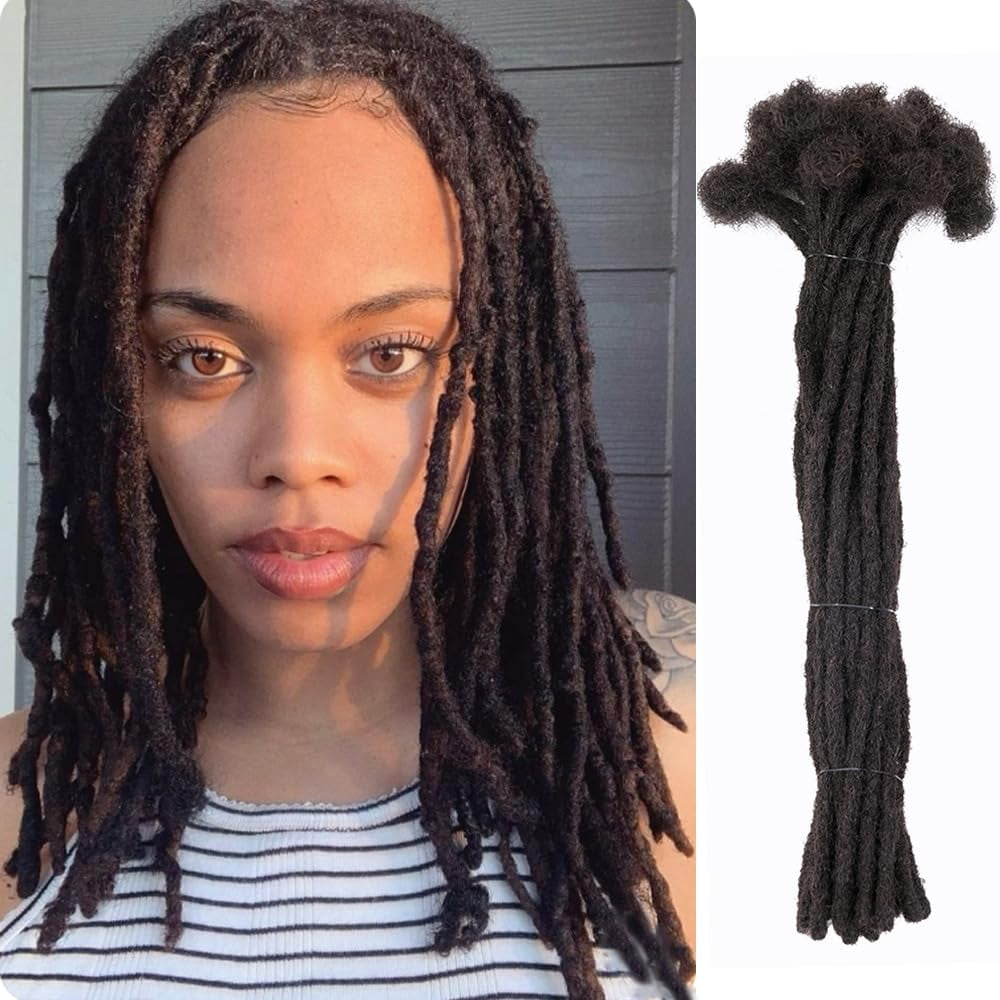 Nuteram Loc Extensions Human Hair 10 Inch 0.6cm 60 Strands Handmade ...