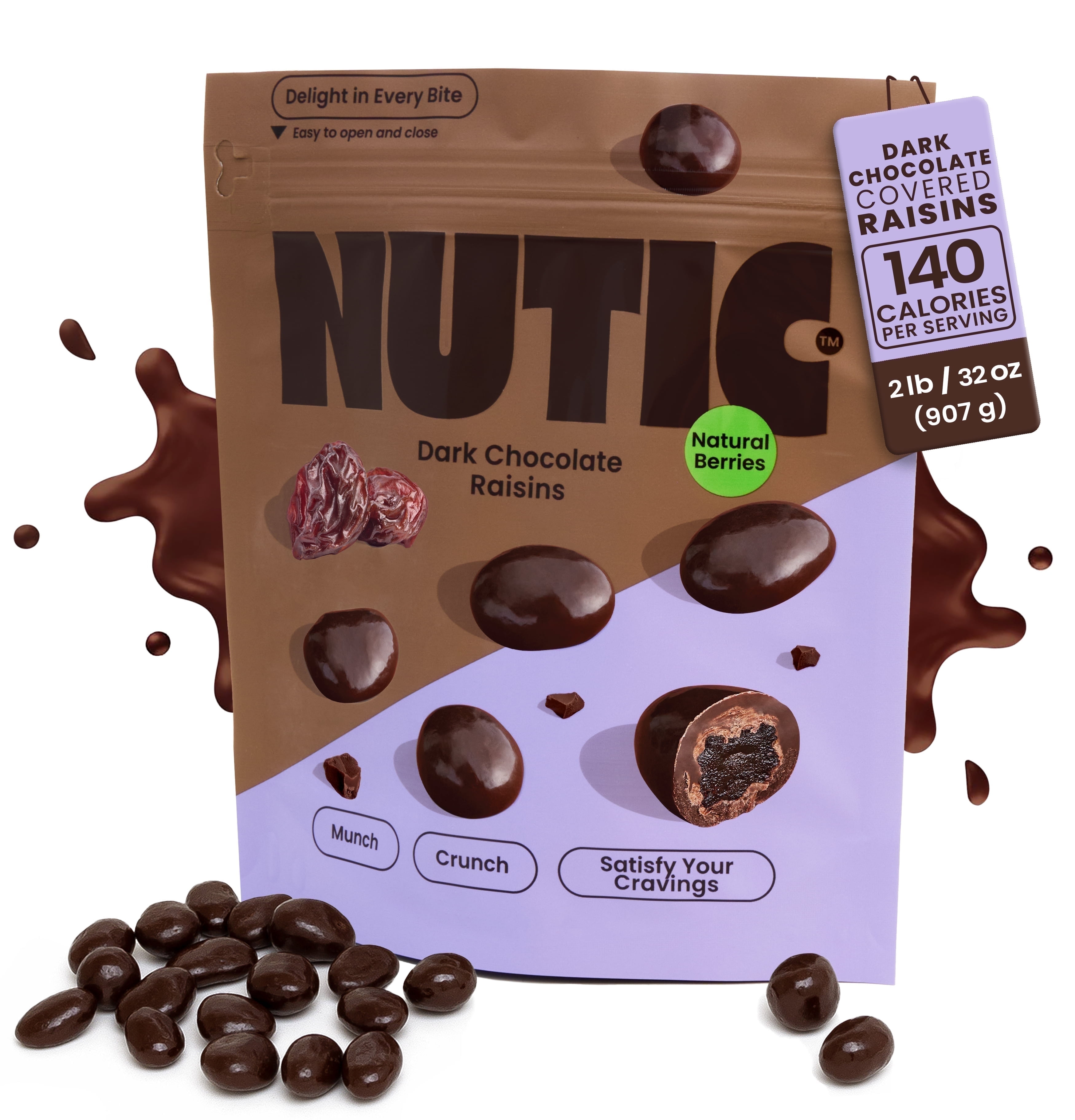 Nutic Gourmet Chocolate Covered Raisins Variety Pack - Dark Chocolate ...