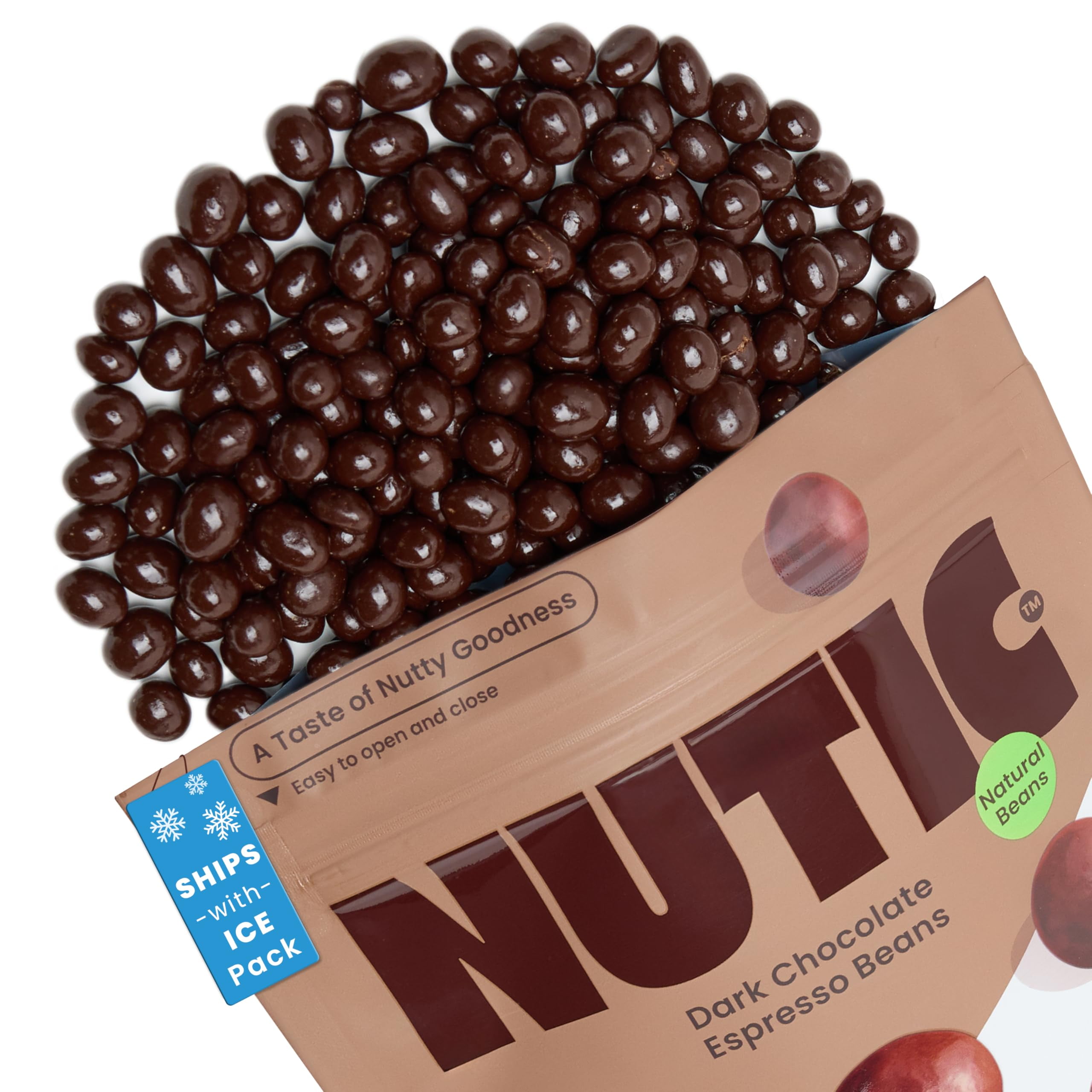 Nutic Gourmet Dark Chocolate BCF26 Covered Espresso Beans - 1LB, Bulk ...