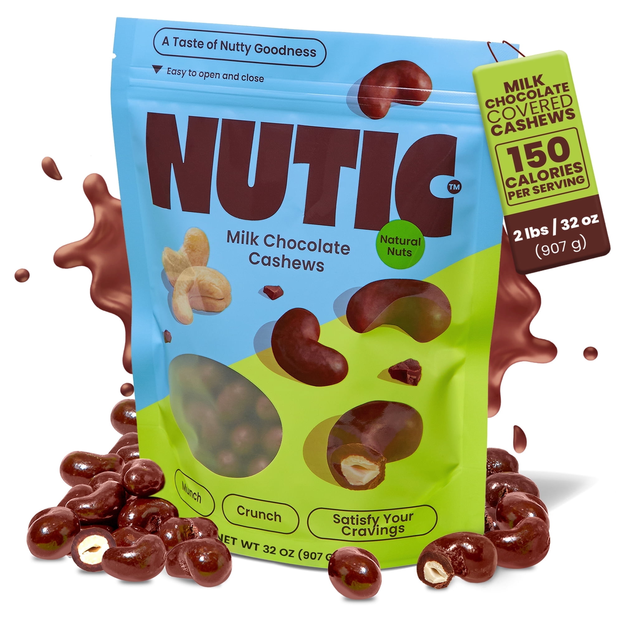 Nutic Milk Chocolate Covered Cashews - 2LB, Creamy Delights for ...