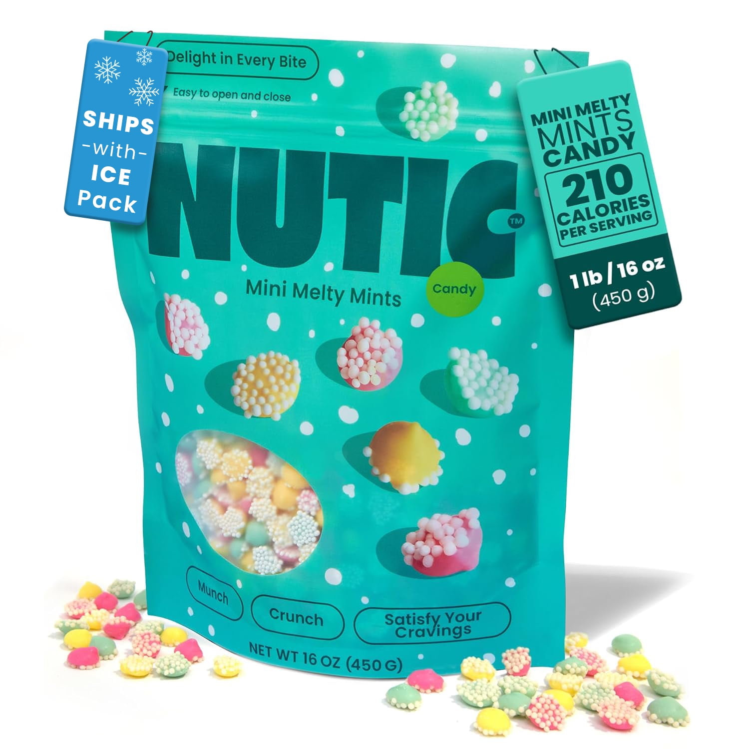 Nutic Mini Smooth and Melty Mints Nonpareils Candy - 1LB, Petite Pastel ...
